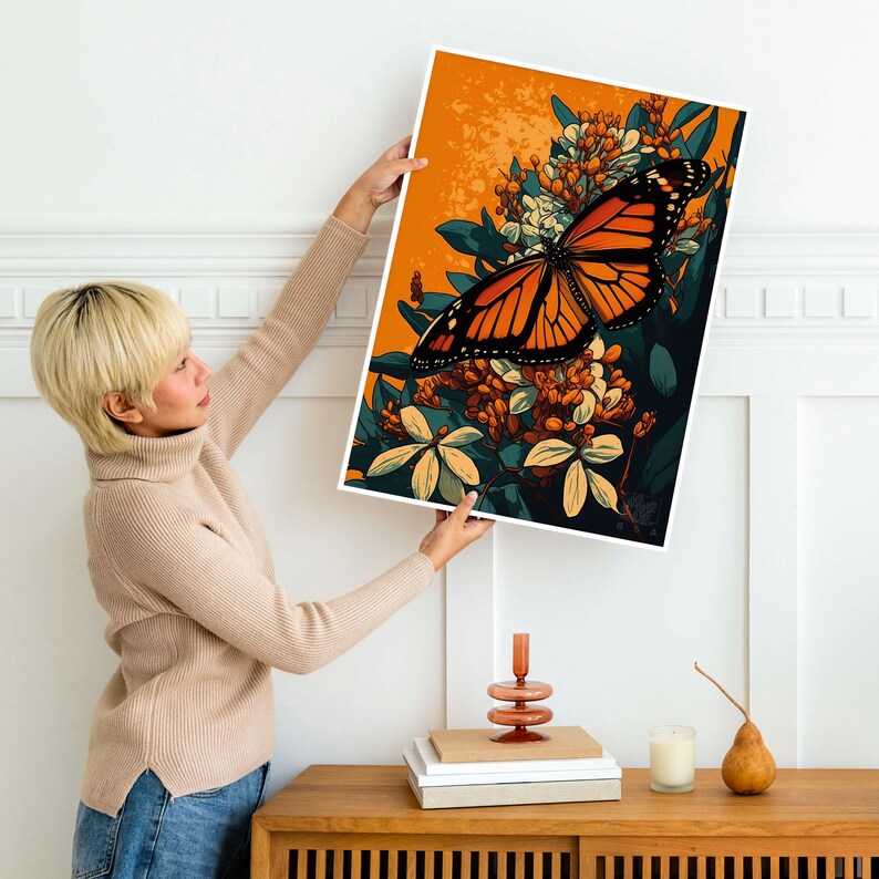 Monarch Butterfly Poster Print | Butterfly Wall Art | Modern House ...