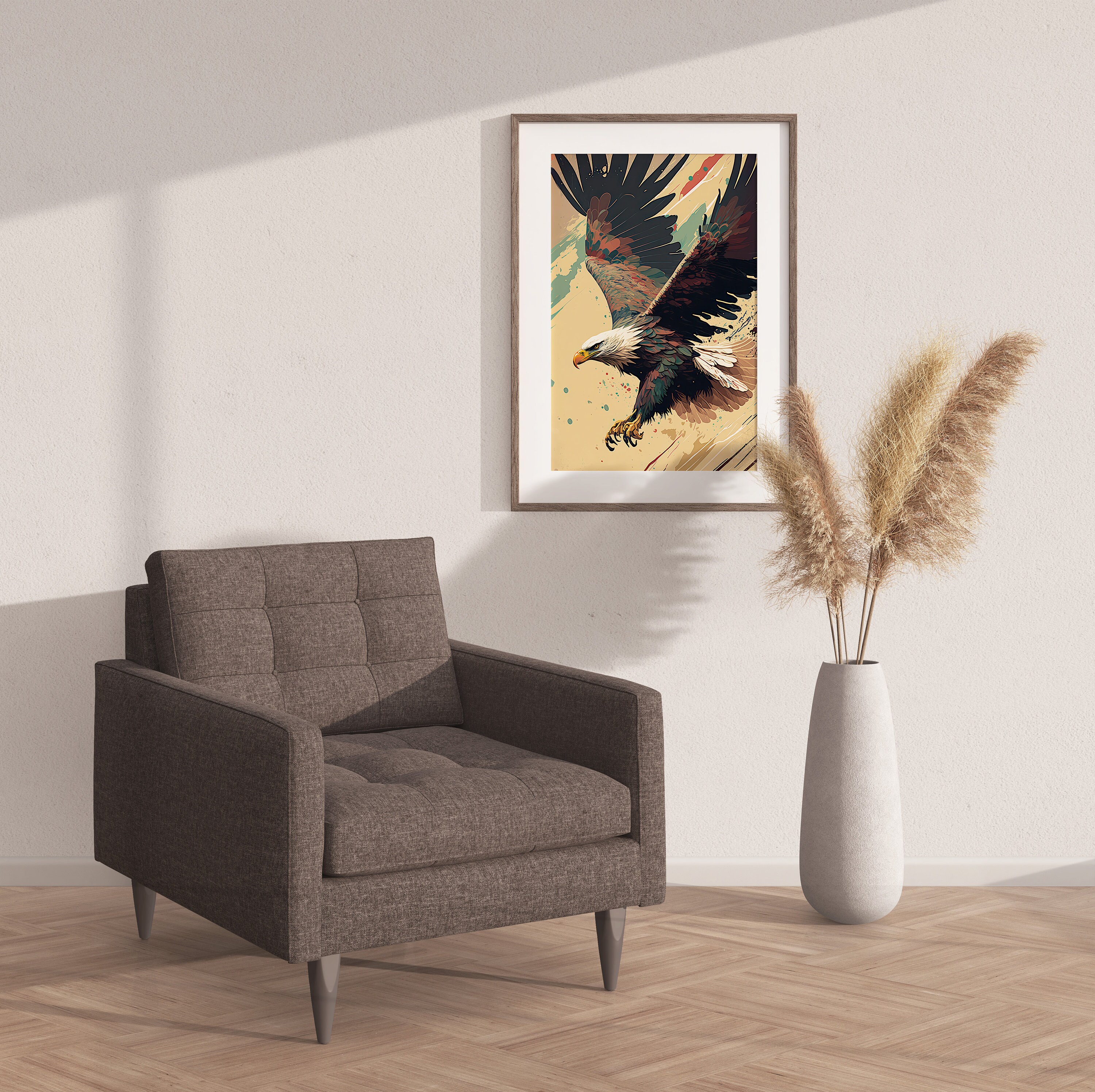 Swooping Bald Eagle Print | Printable Eagle Poster | Multi Color Bird ...