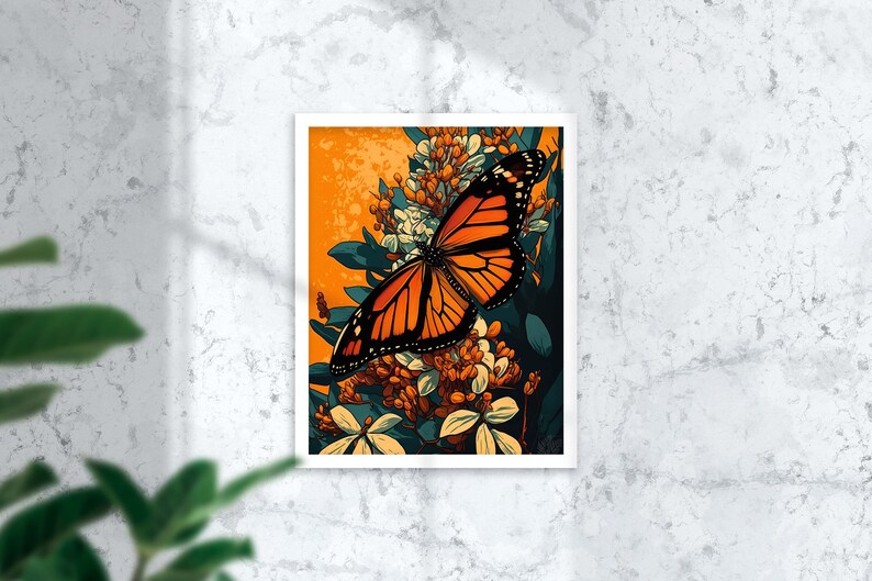 Monarch Butterfly Poster Print | Butterfly Wall Art | Modern House ...