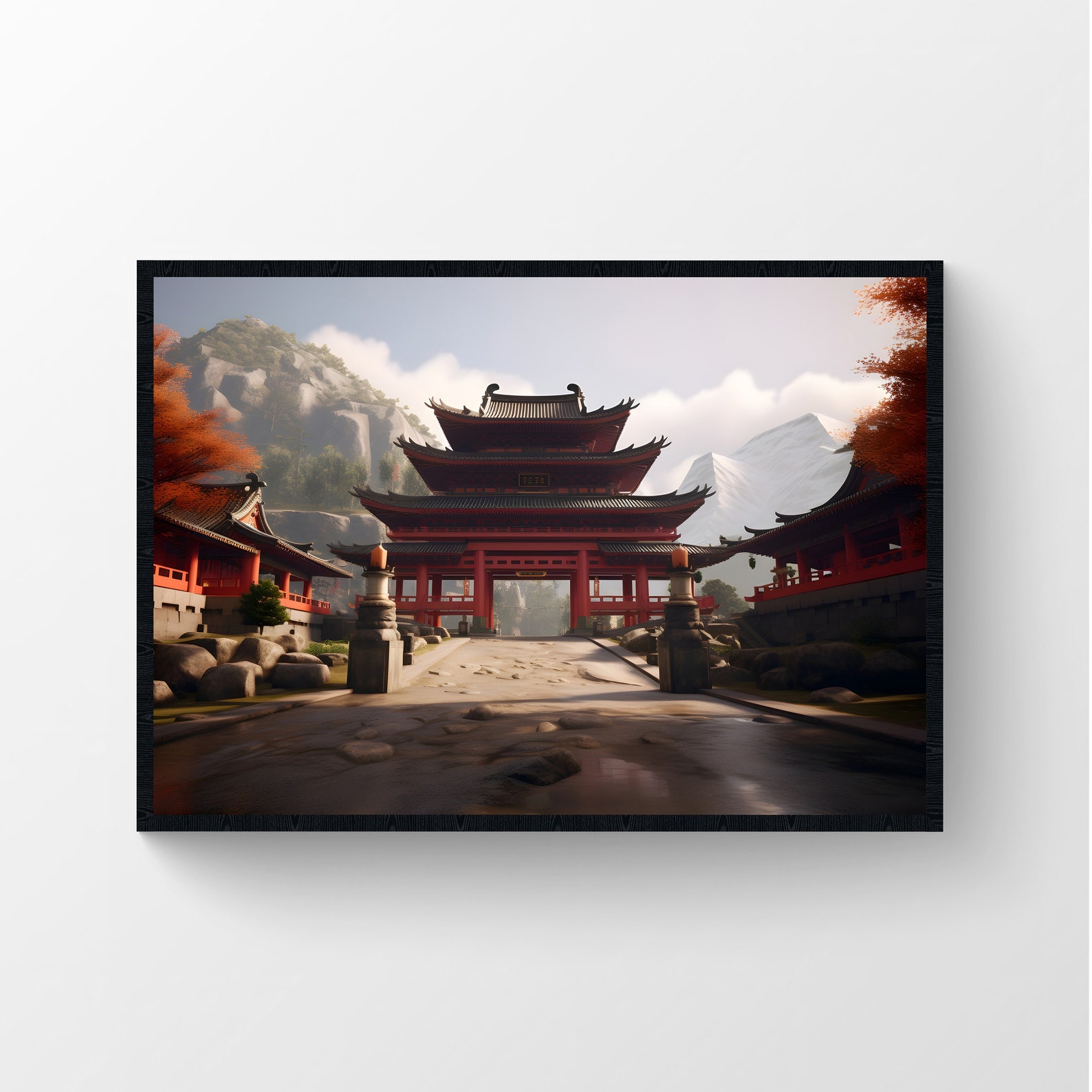 Traditional Japanese Torii Gate Shrine, Digital Art Instant Download ...