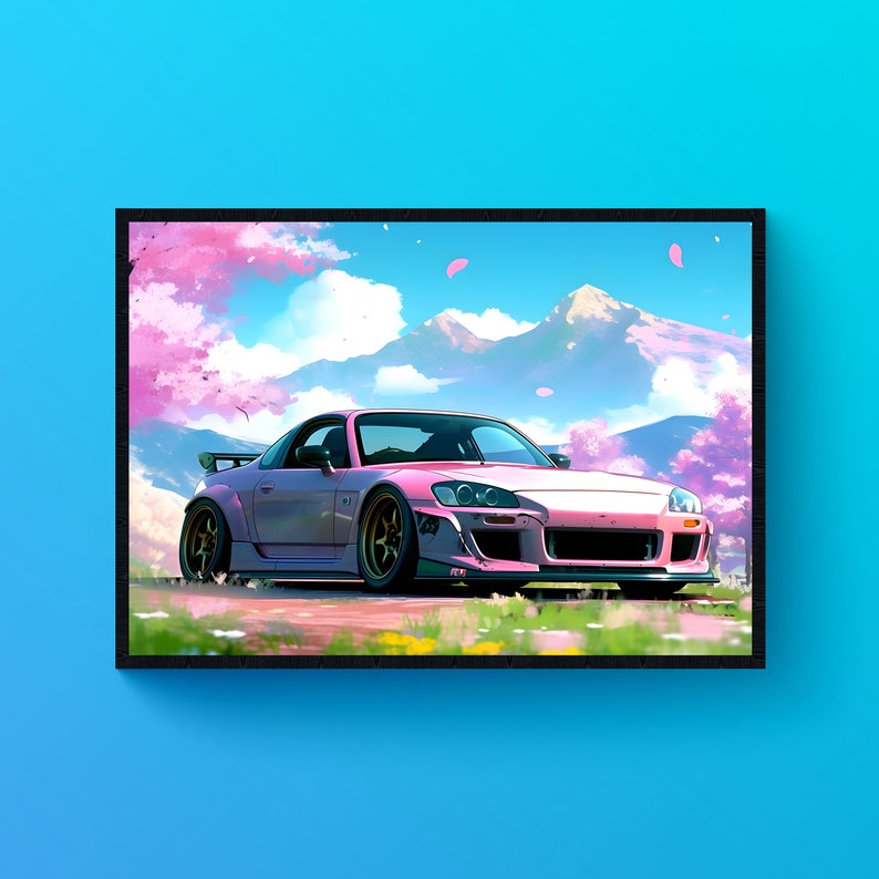 Honda S2000 Sakura Japanese Sportscar, Digital Car Art Instant Download ...