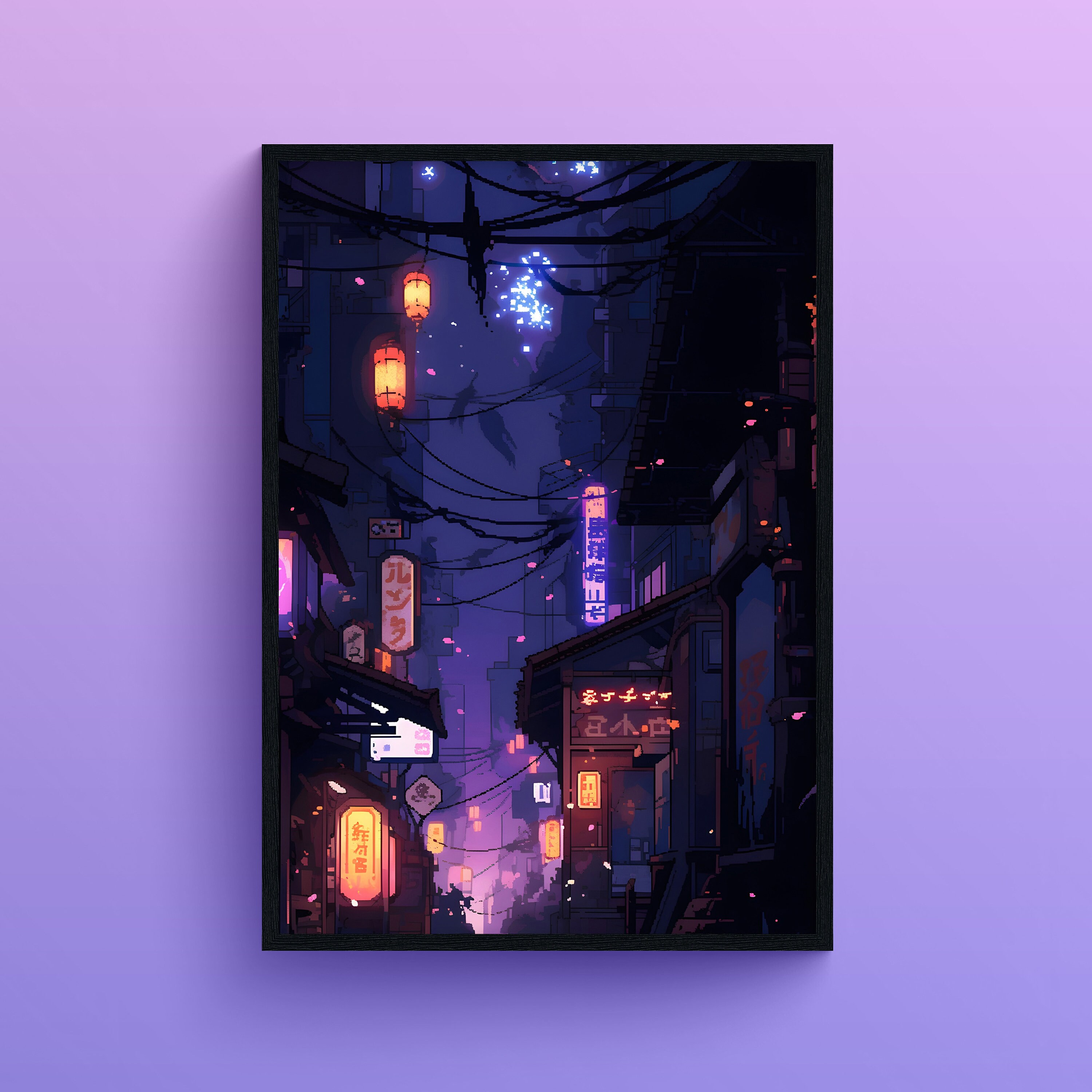 Pixel Art Japan Street Neon Signs, Art Digital Instant Download ...