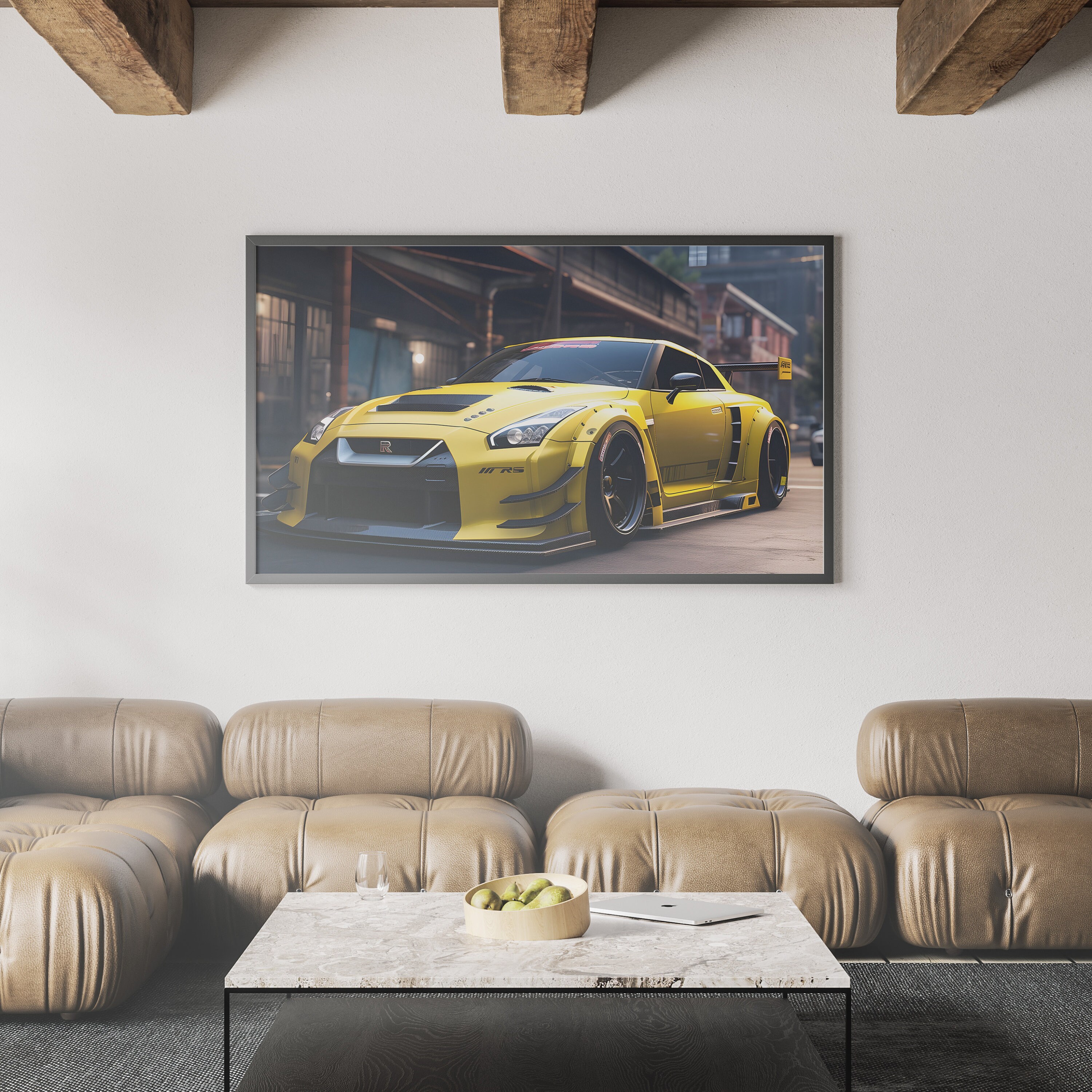Nissan GTR R35 Nismo Yellow, Digital Car Art Instant Download Printable ...