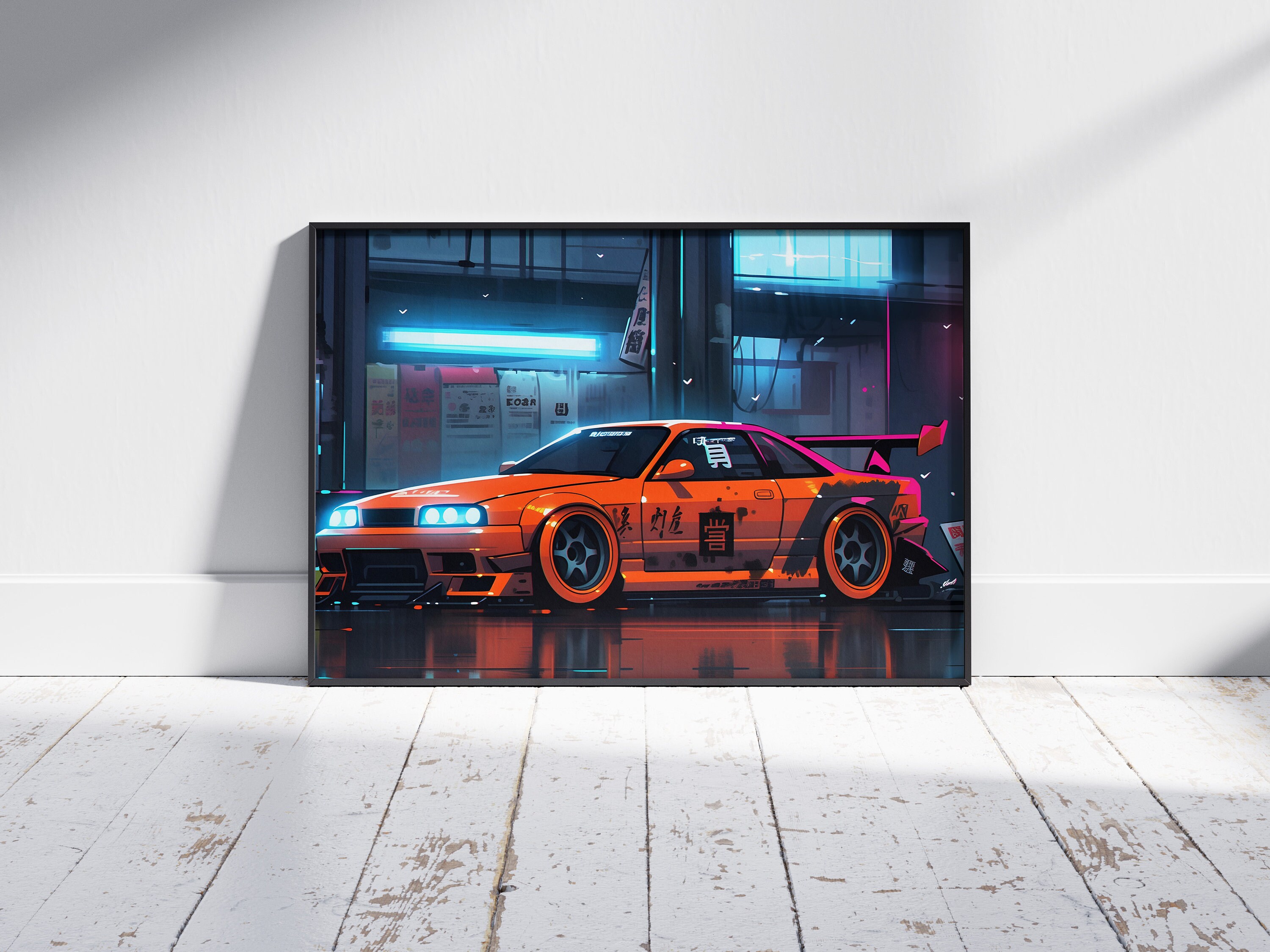 Artistic Nissan Skyline GTR Cyberpunk Digital Car Art Instant - Etsy