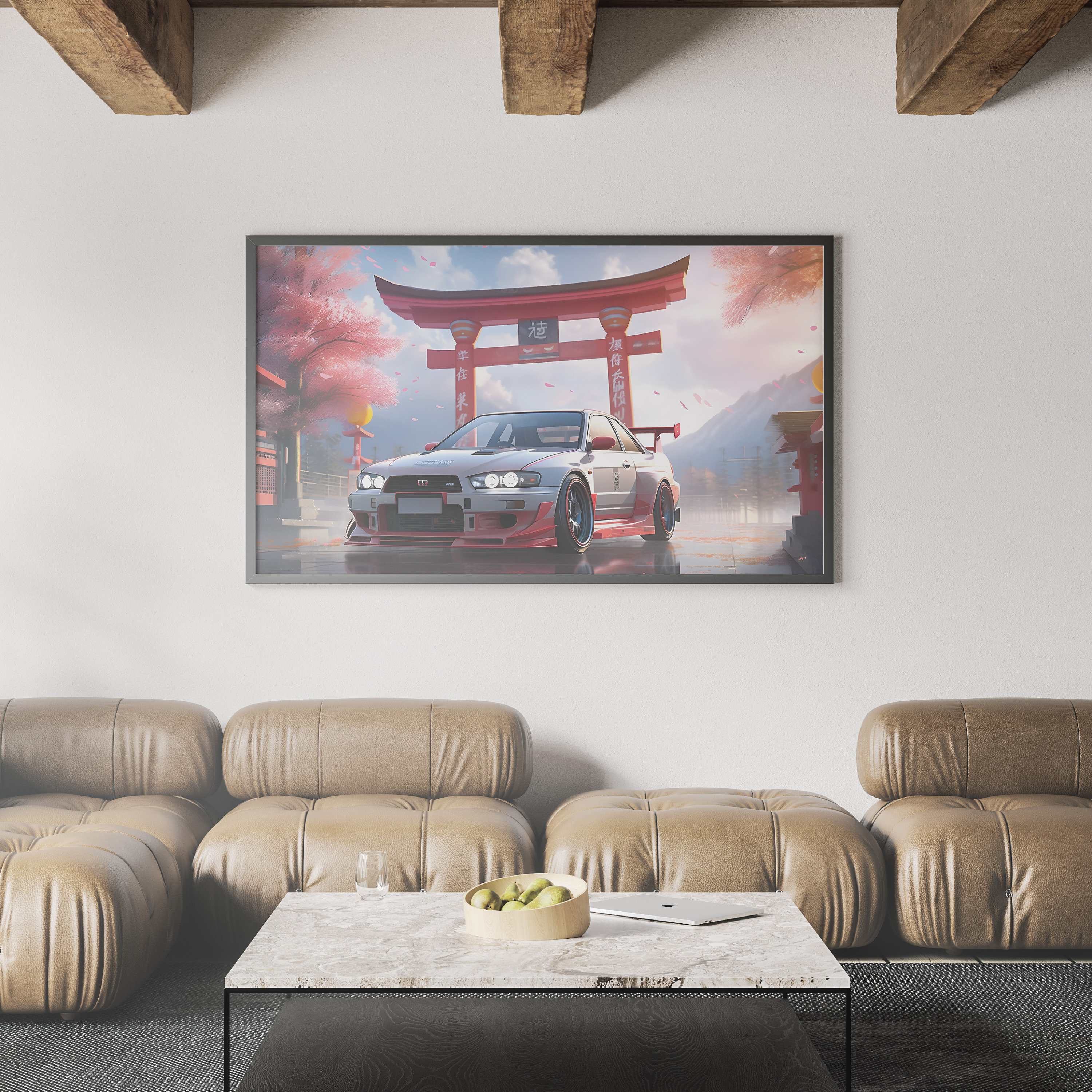 Nissan GTR Skyline Traditional Japanese Torii Gate, Car Art Print ...