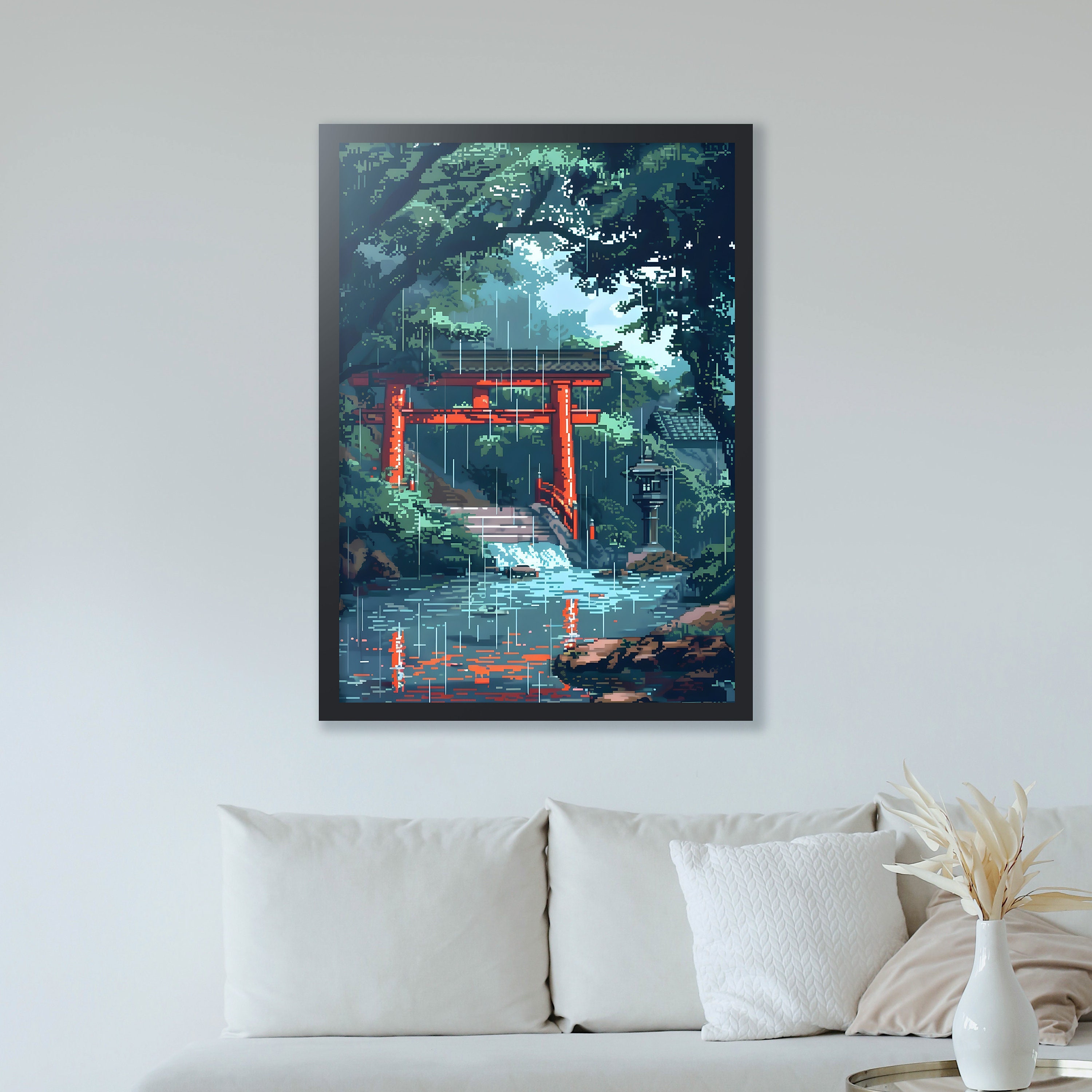 Pixel Art Japanese Torri Gate Lake, Art Digital Instant Download ...
