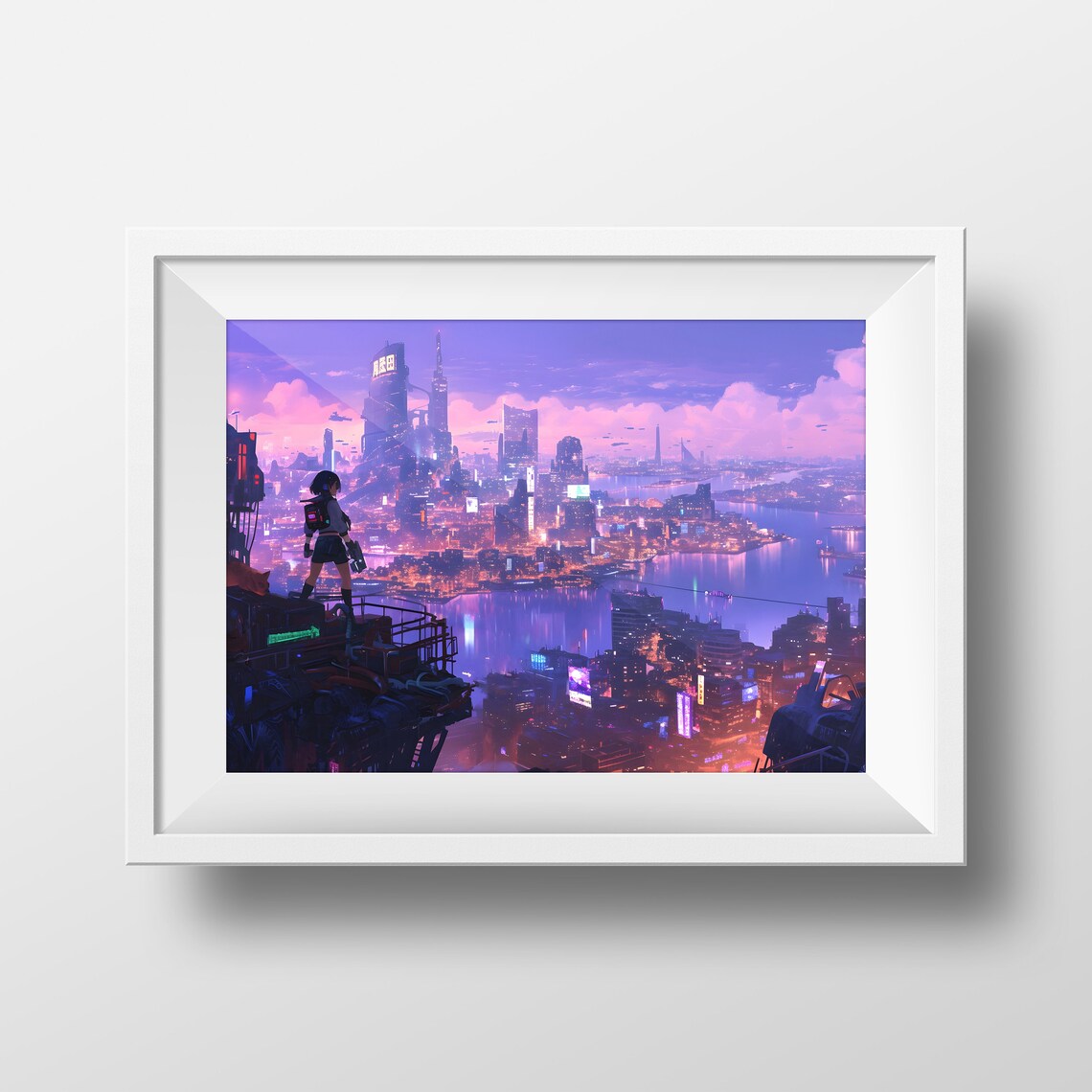 Night City Cyberpunk Sunset Glow, Digital Car Art Instant Download ...