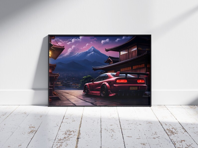 Mazda RX7 Traditional Japanese Town Digital Car Art Instant - Etsy