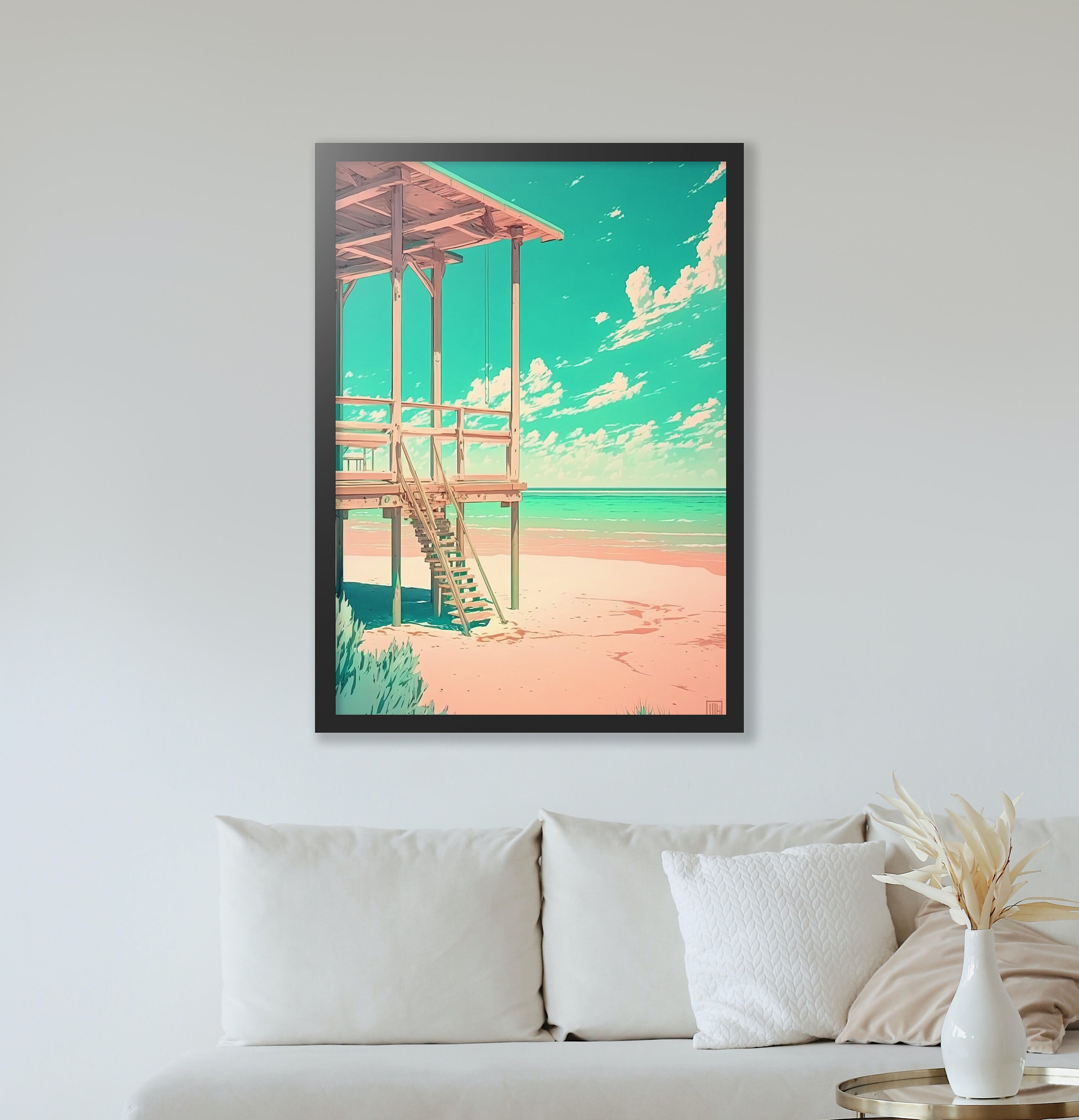 Anime Vivid Colour Art Instant Download ,wooden Porch Emerald Beach ...