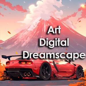 Red Sportscar Artistic Mountain Road Digital Car Art Instant - Etsy
