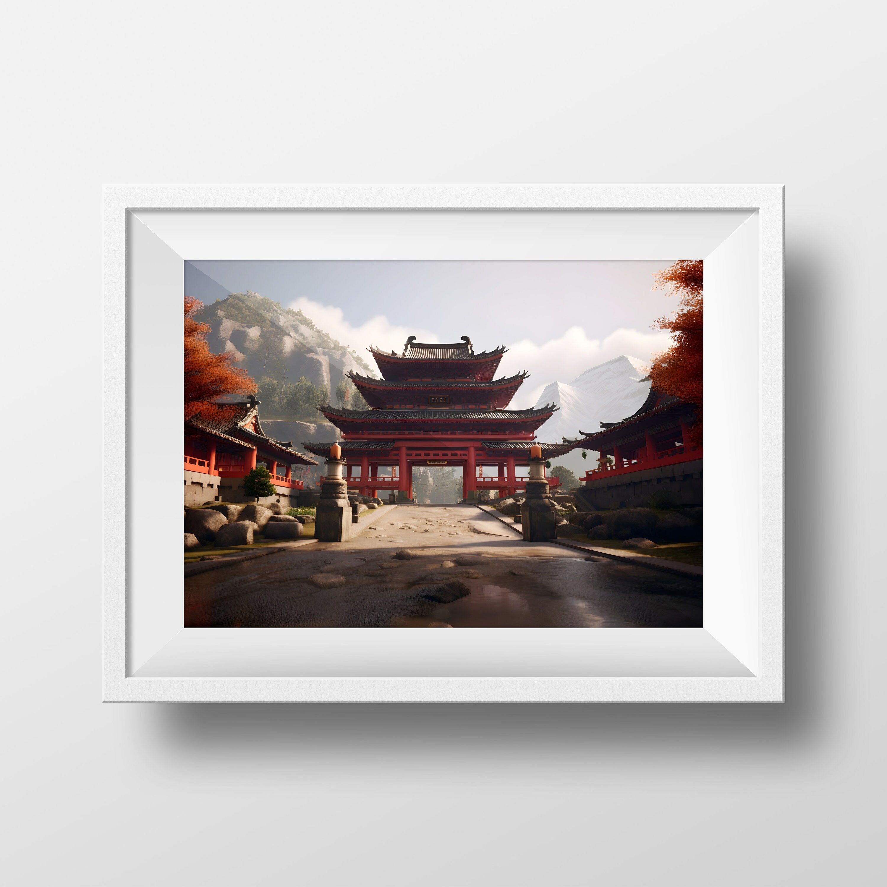 Traditional Japanese Torii Gate Shrine, Digital Art Instant Download ...