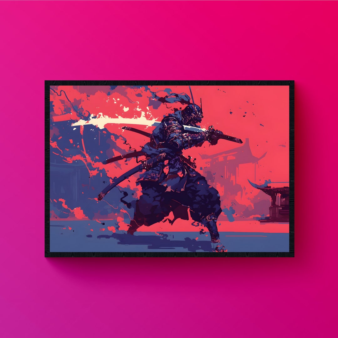 Abstract Art Samurai Warrior Armor Katana , Art Digital Instant ...
