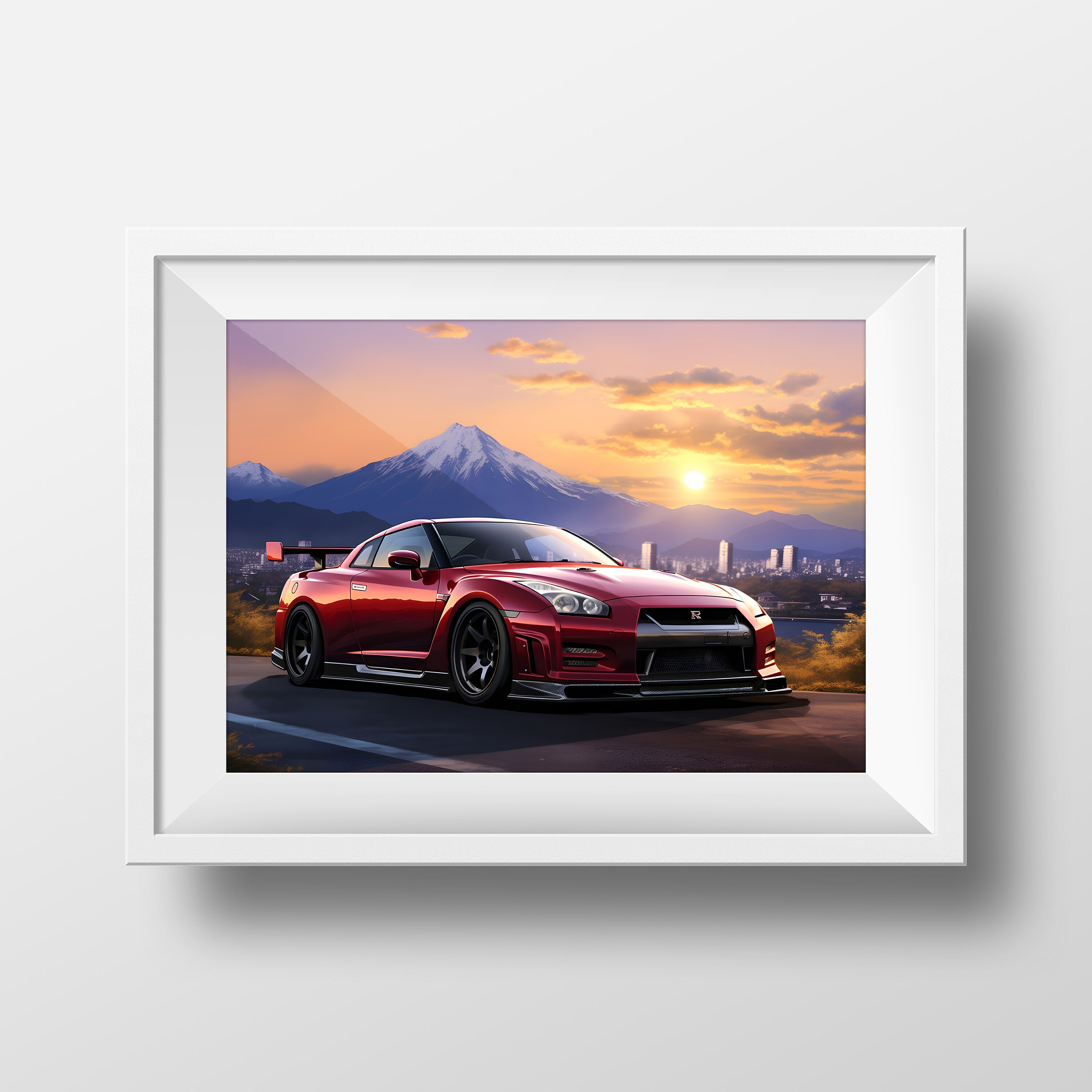 Nissan GTR R35 City Background Japan, Digital Car Art Instant Download ...
