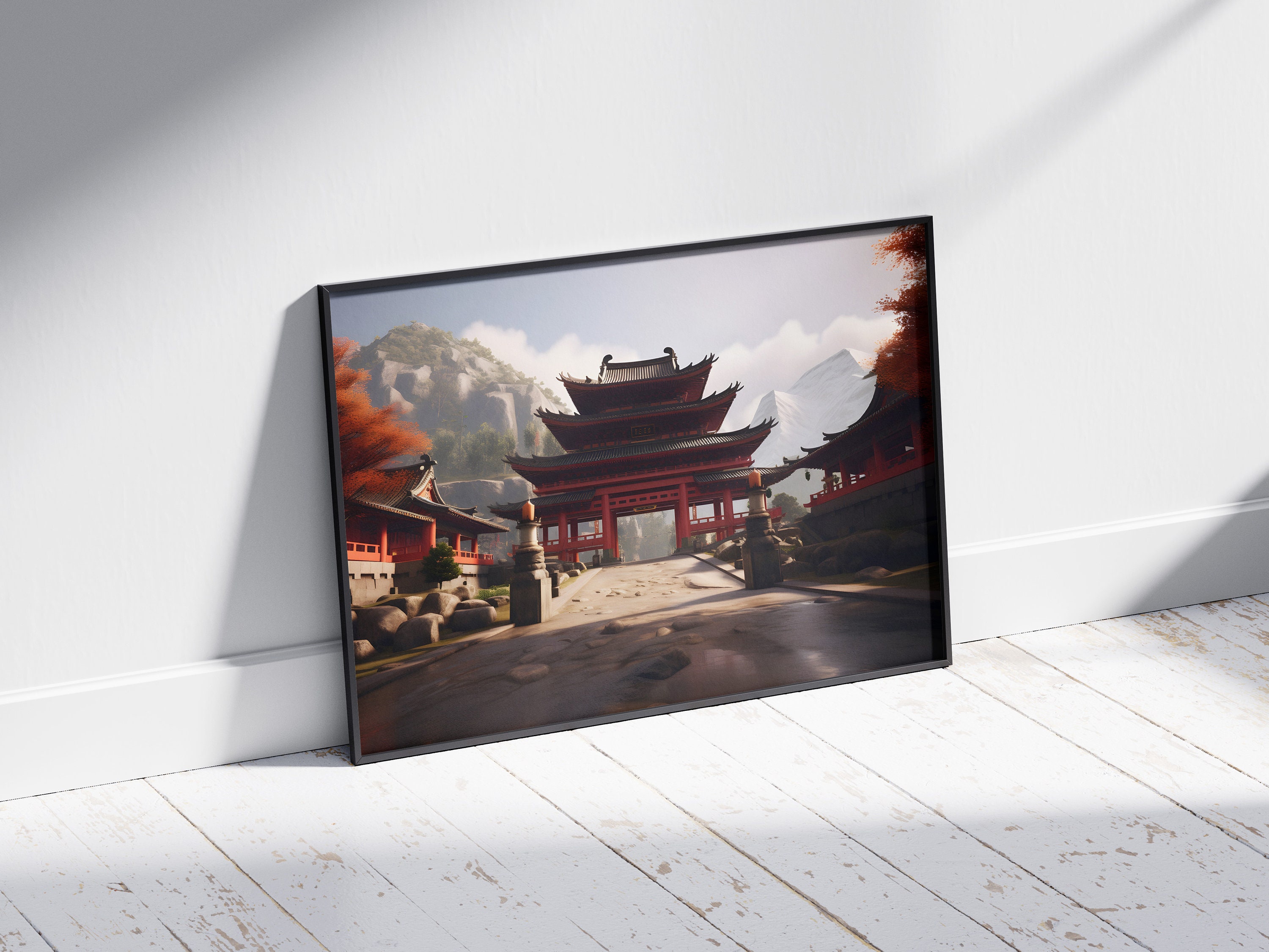Traditional Japanese Torii Gate Shrine, Digital Art Instant Download ...