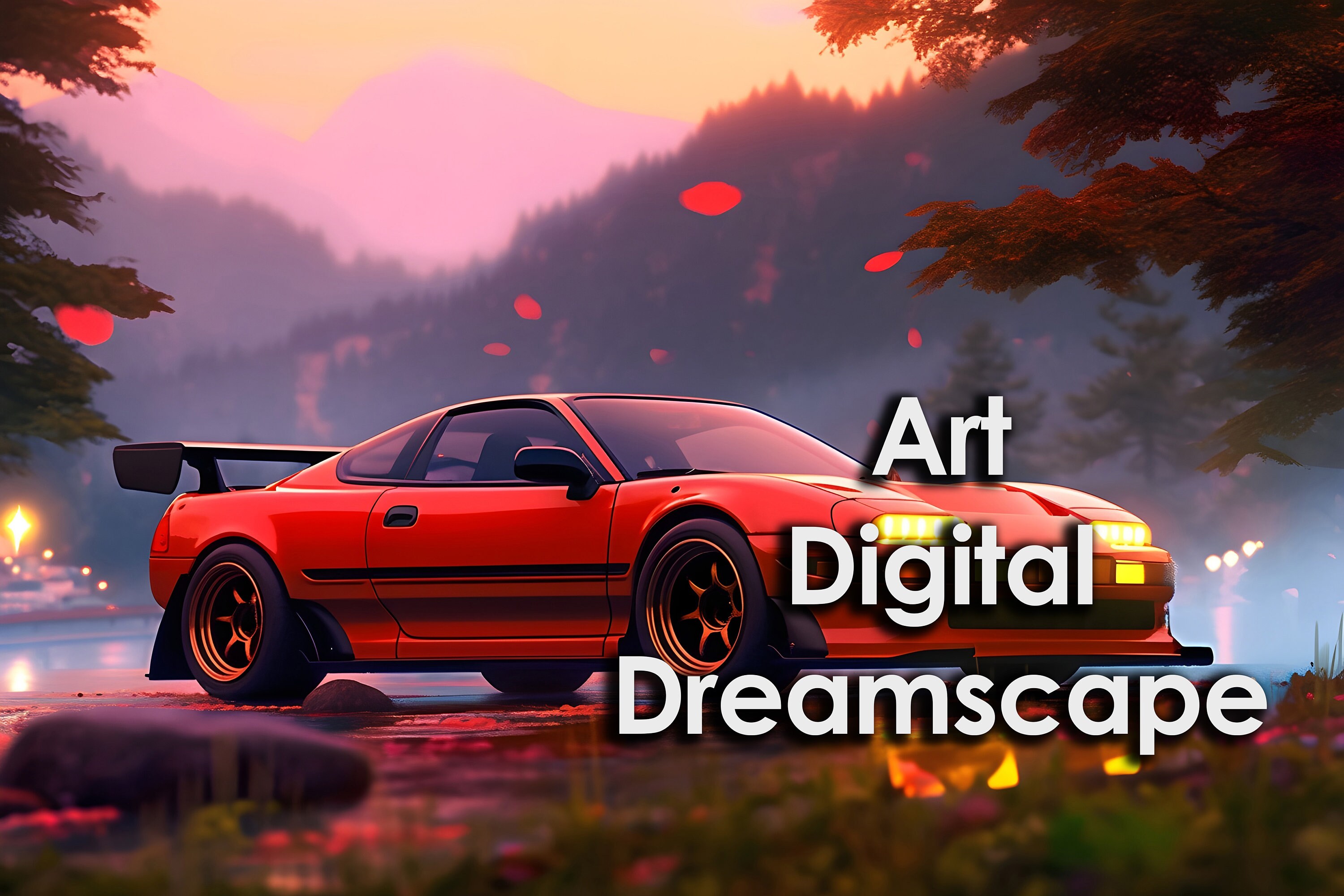 Toyota MR2 Red Japanese Digital Car Art Instant Download - Etsy