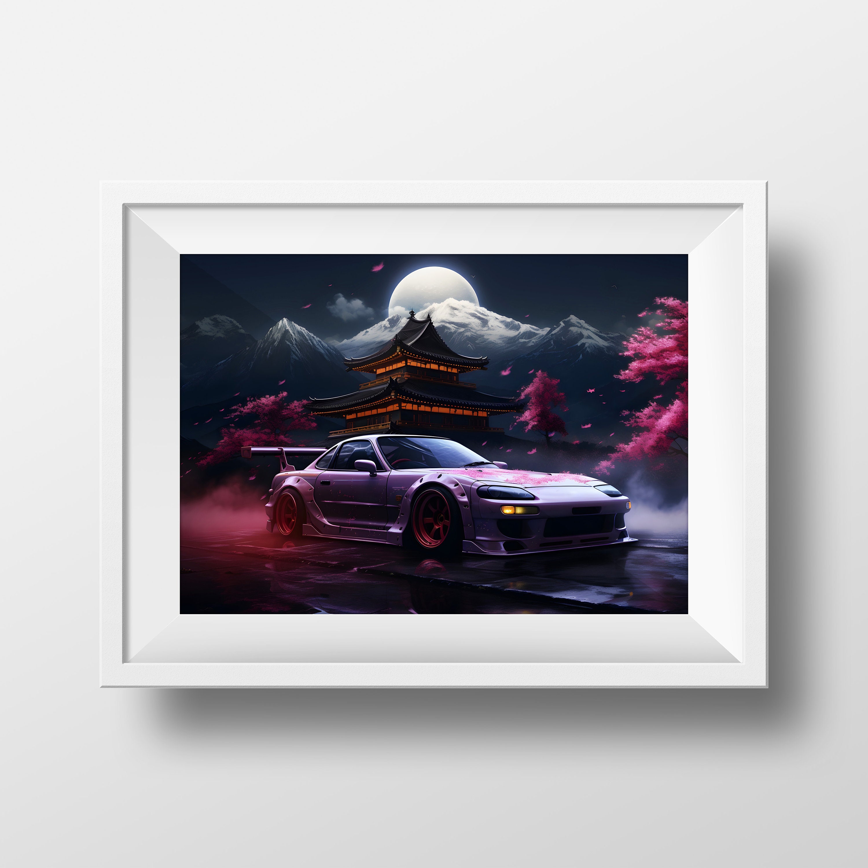 Mazda RX7 Traditional Japanese Tower, Digital Car Art Instant Download ...
