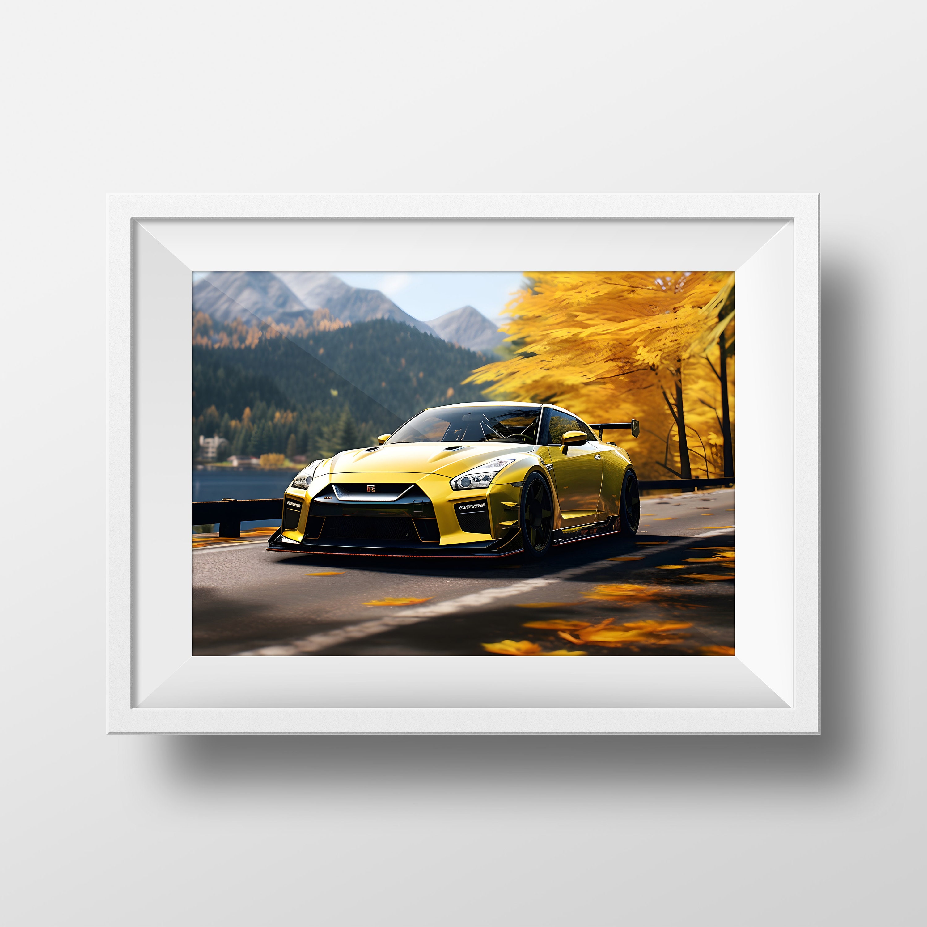 Nissan GTR R35 Nismo Yellow Digital Car Art Instant Download - Etsy