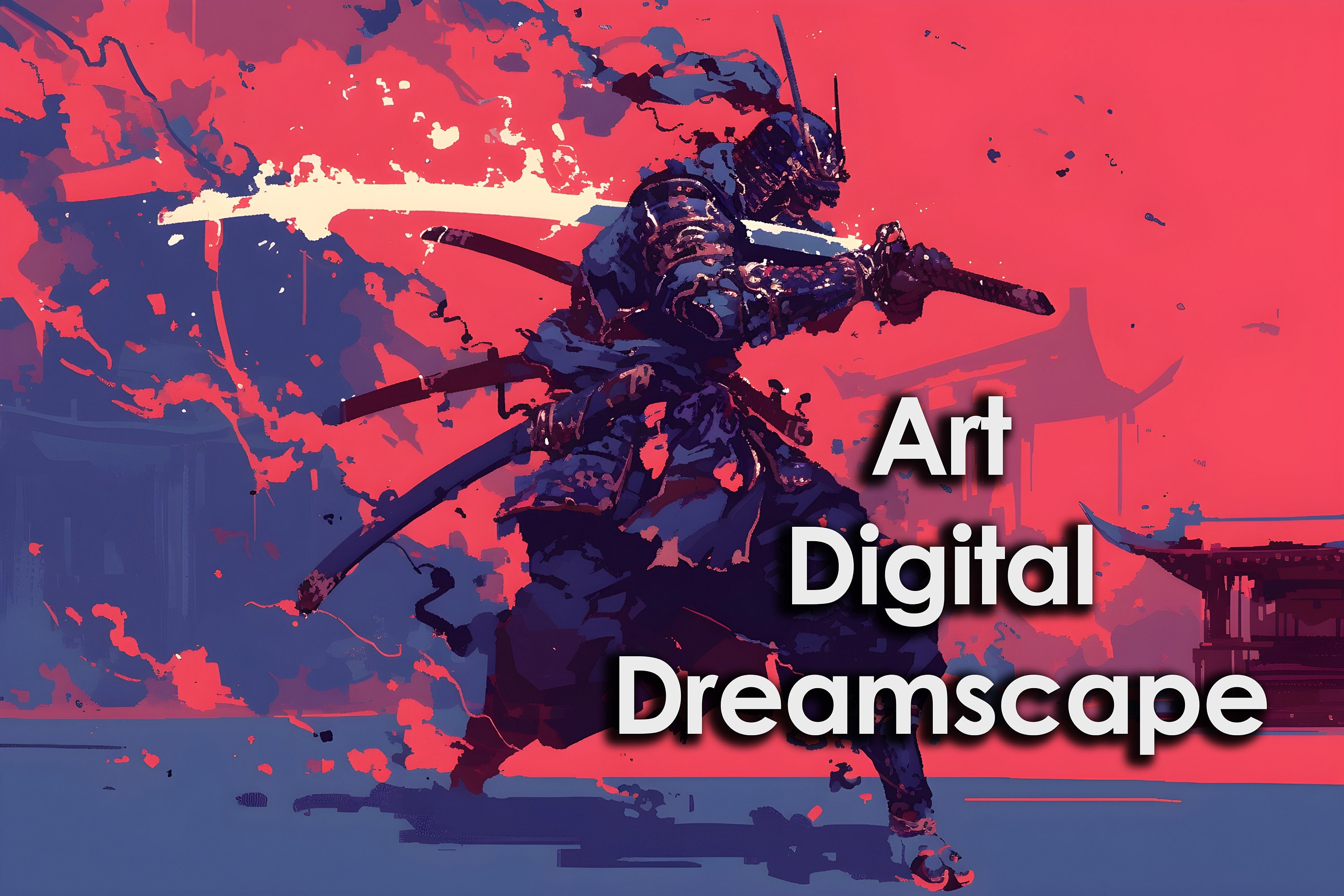 Abstract Art Samurai Warrior Armor Katana , Art Digital Instant ...