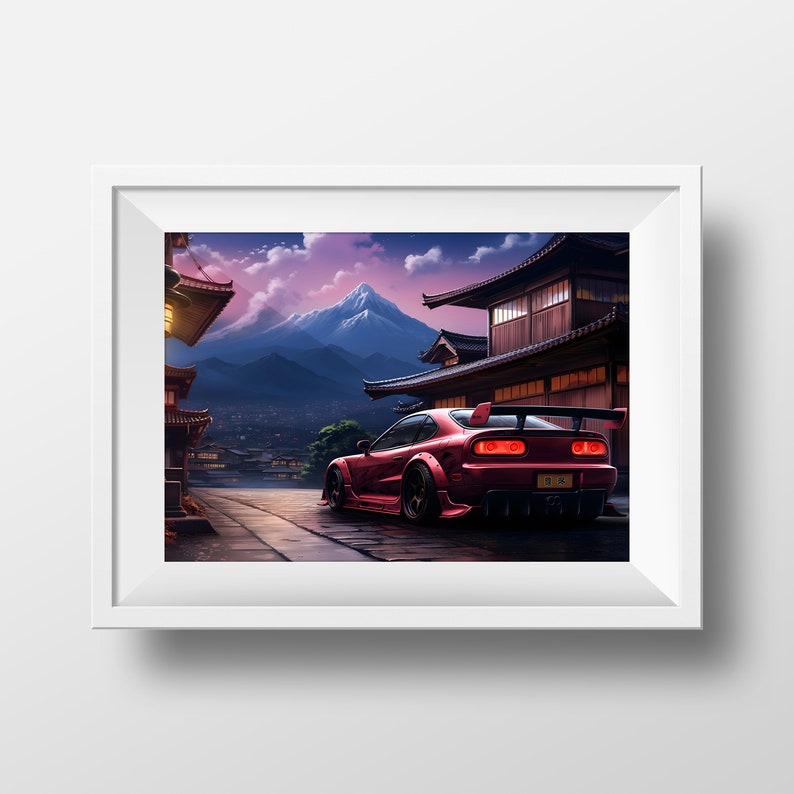 Mazda RX7 Traditional Japanese Town Digital Car Art Instant - Etsy