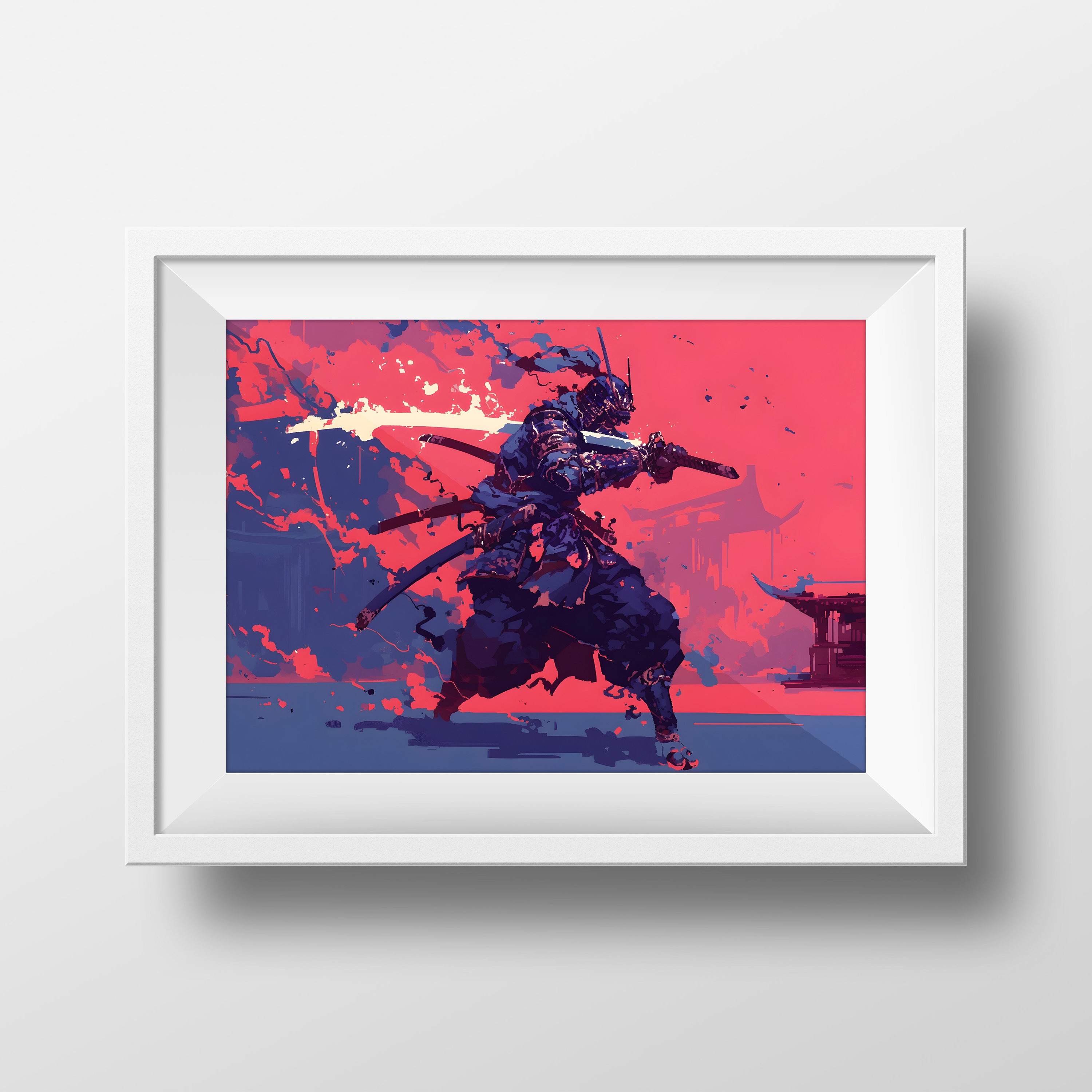 Abstract Art Samurai Warrior Armor Katana , Art Digital Instant ...
