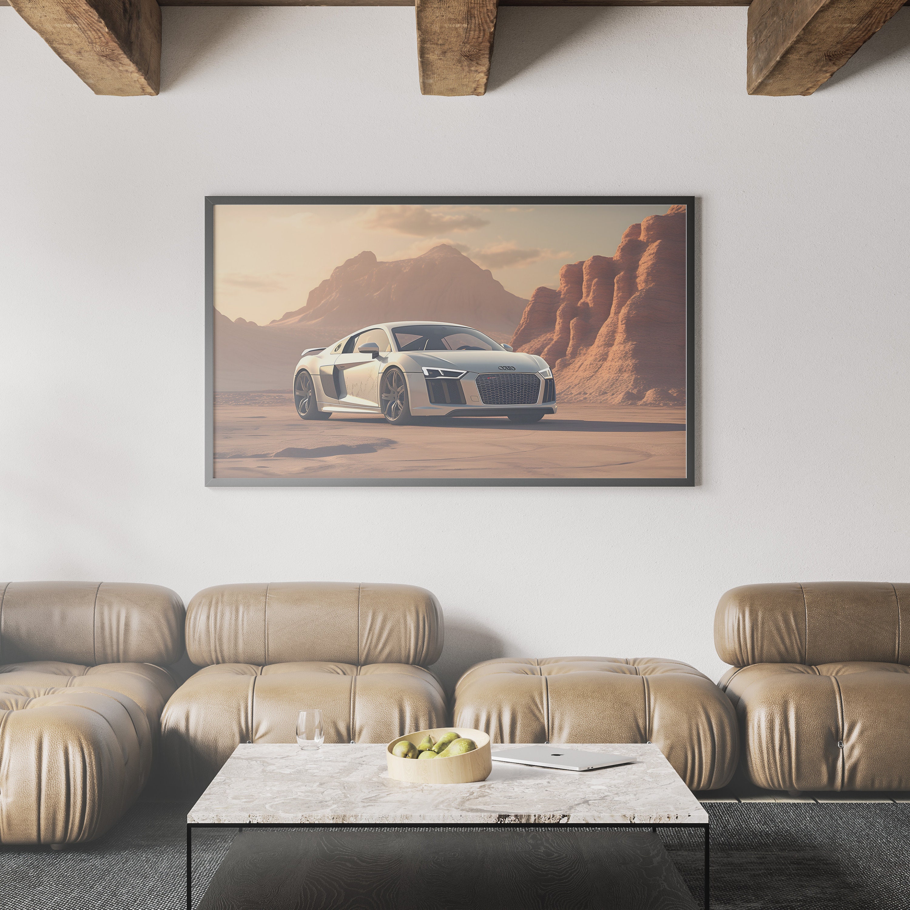 Audi R8 Silver Desert, Digital Car Art Instant Download Printable Home ...