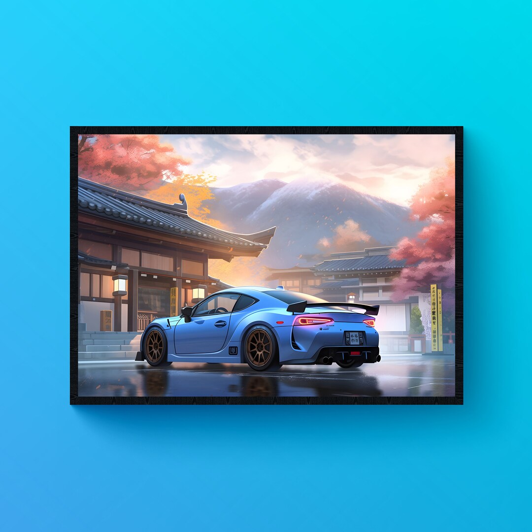 Artistic Blue Subaru BRZ Town Japan, Digital Car Art Instant Download ...