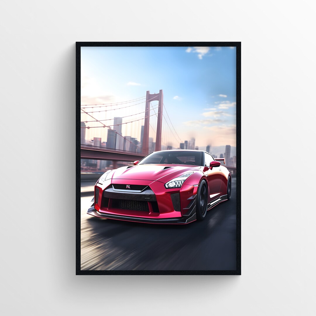 Nissan GTR R35 City Sunshine, Car Art Print Framed / Unframed / Canvas ...