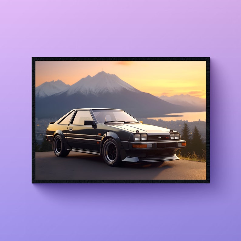 Japan City Toyota AE86 Trueno Car Art Print Framed / Unframed - Etsy