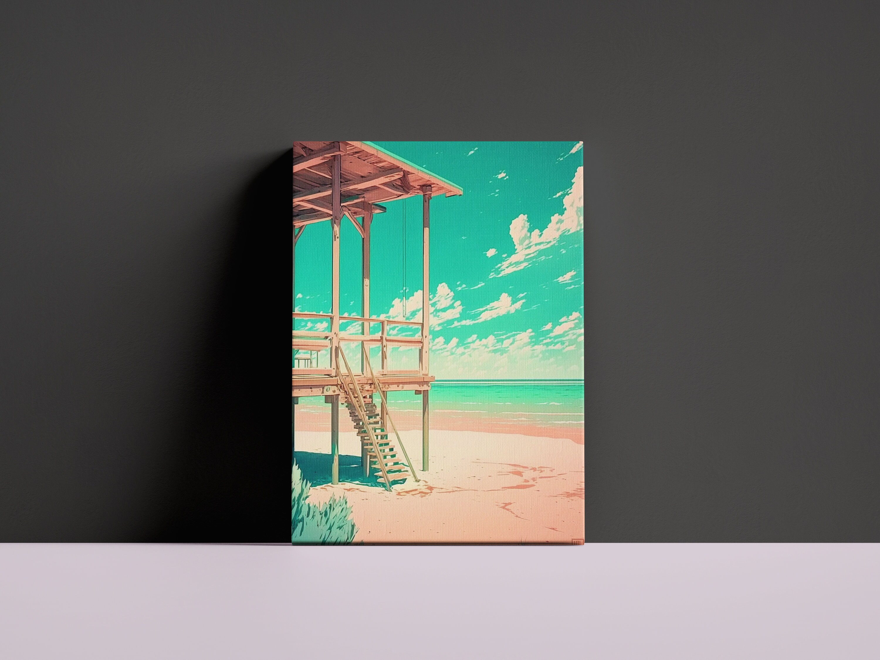 Anime Vivid Colour Art Instant Download ,wooden Porch Emerald Beach ...