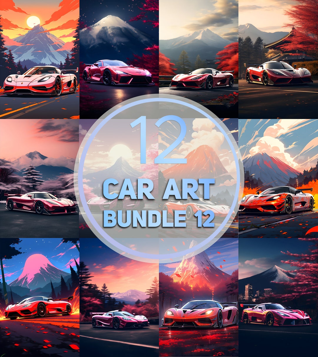 Car Art Bundle 12 12 Pieces Wall Art Digital Car Art Instant - Etsy