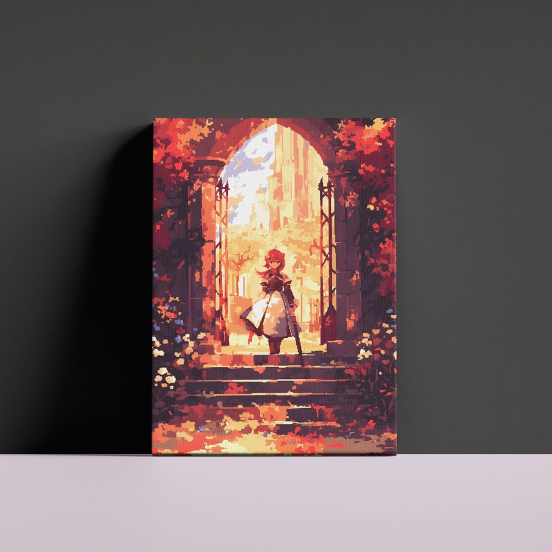 Pixel Art Adventurer Swordswoman, Art Digital Instant Download, Printable Home Decor, Ai Art ...