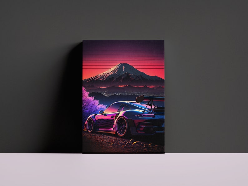 Porsche Japanese Landscape, Car Art Print Framed / Unframed / Canvas ...