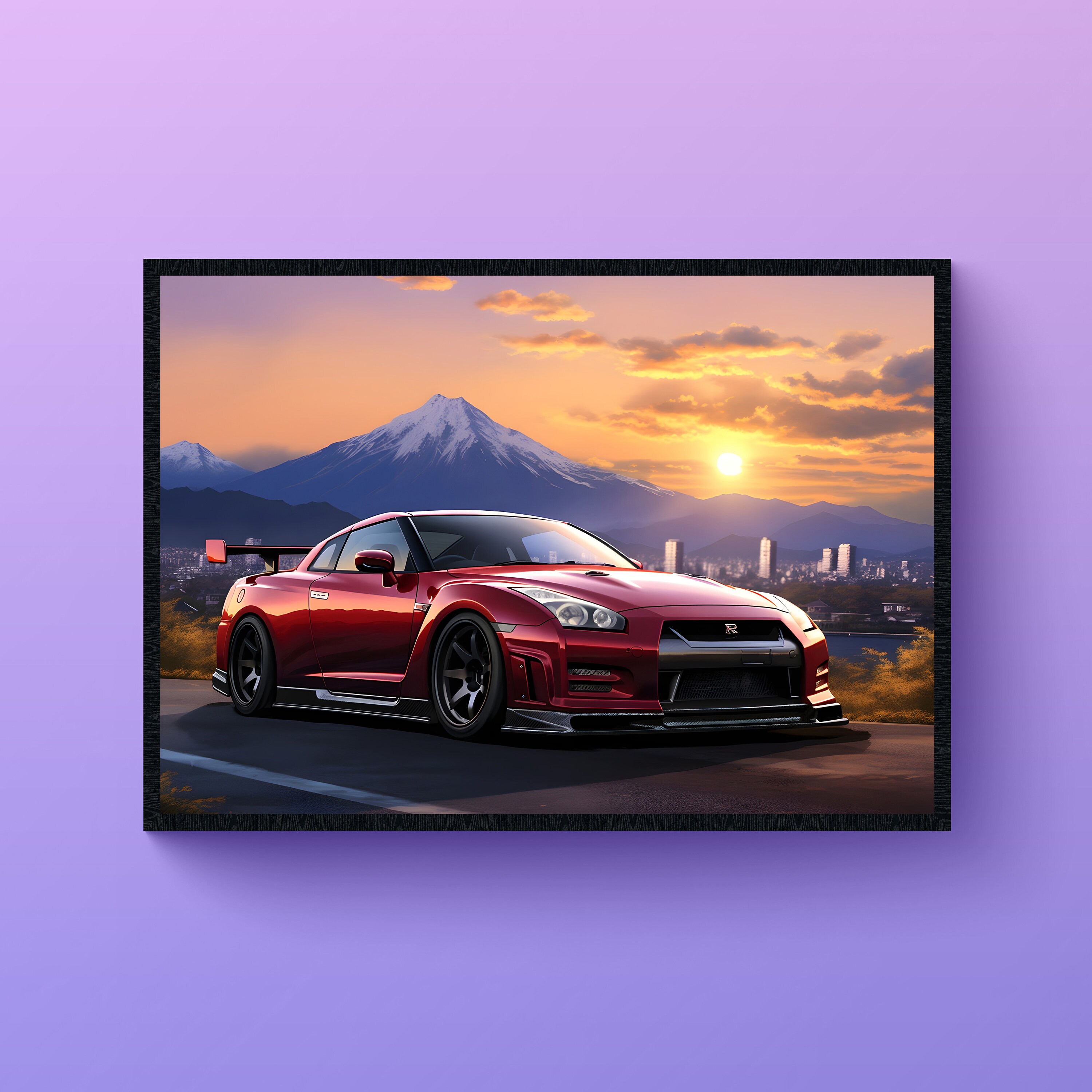 Nissan GTR R35 City Background Japan Digital Car Art Instant - Etsy