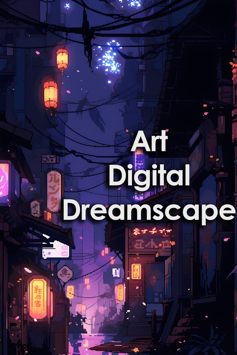 Pixel Art Japan Street Neon Signs, Art Digital Instant Download ...