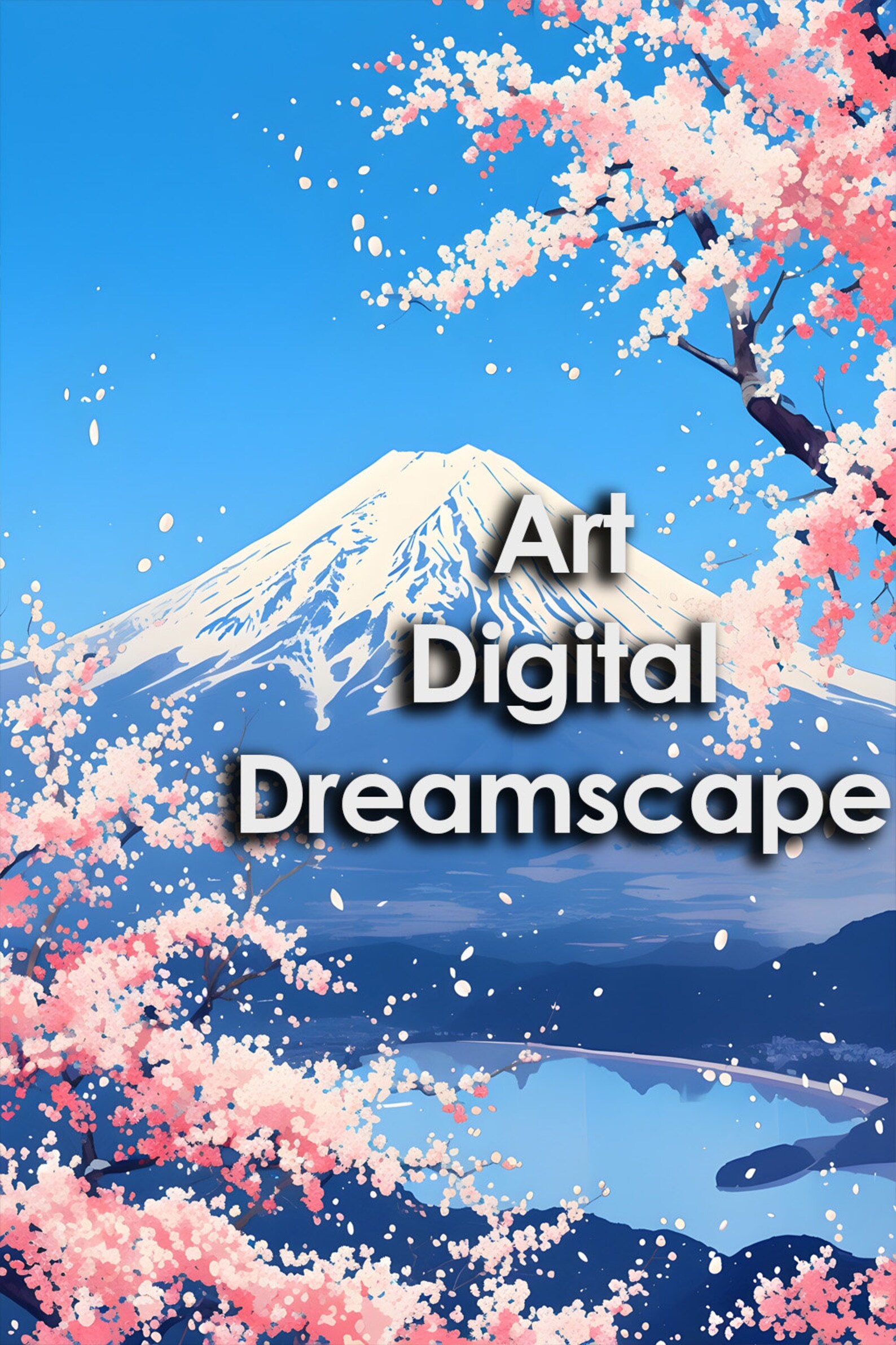 Mount Fuji Pink Sakura Pink Minimalistic Art, Instant Download ...