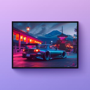 Mazda RX7 FD Mount Fuji Traditional Lanterns, Digital Car Art Instant ...