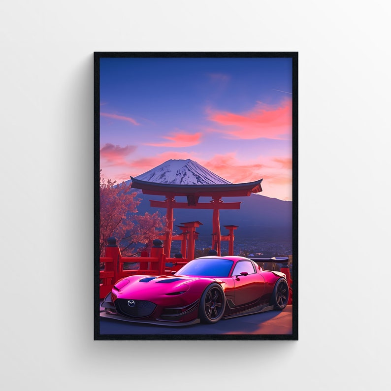 Mazda RX7 FD Body Kit Torii Gate Japan, Digital Car Art Instant ...