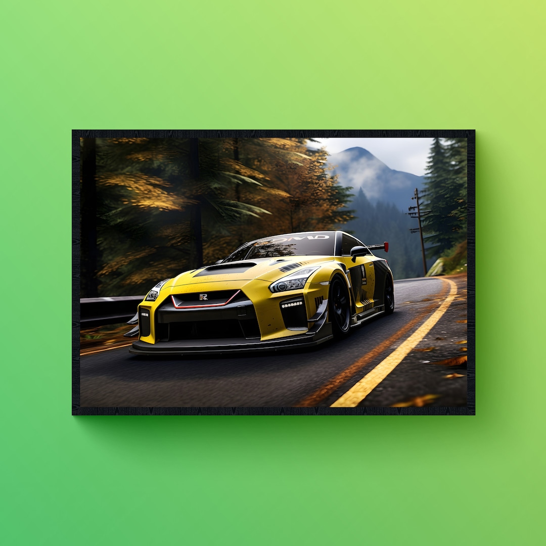 Nissan GTR R35 Nismo Forest Digital Car Art Instant Download - Etsy