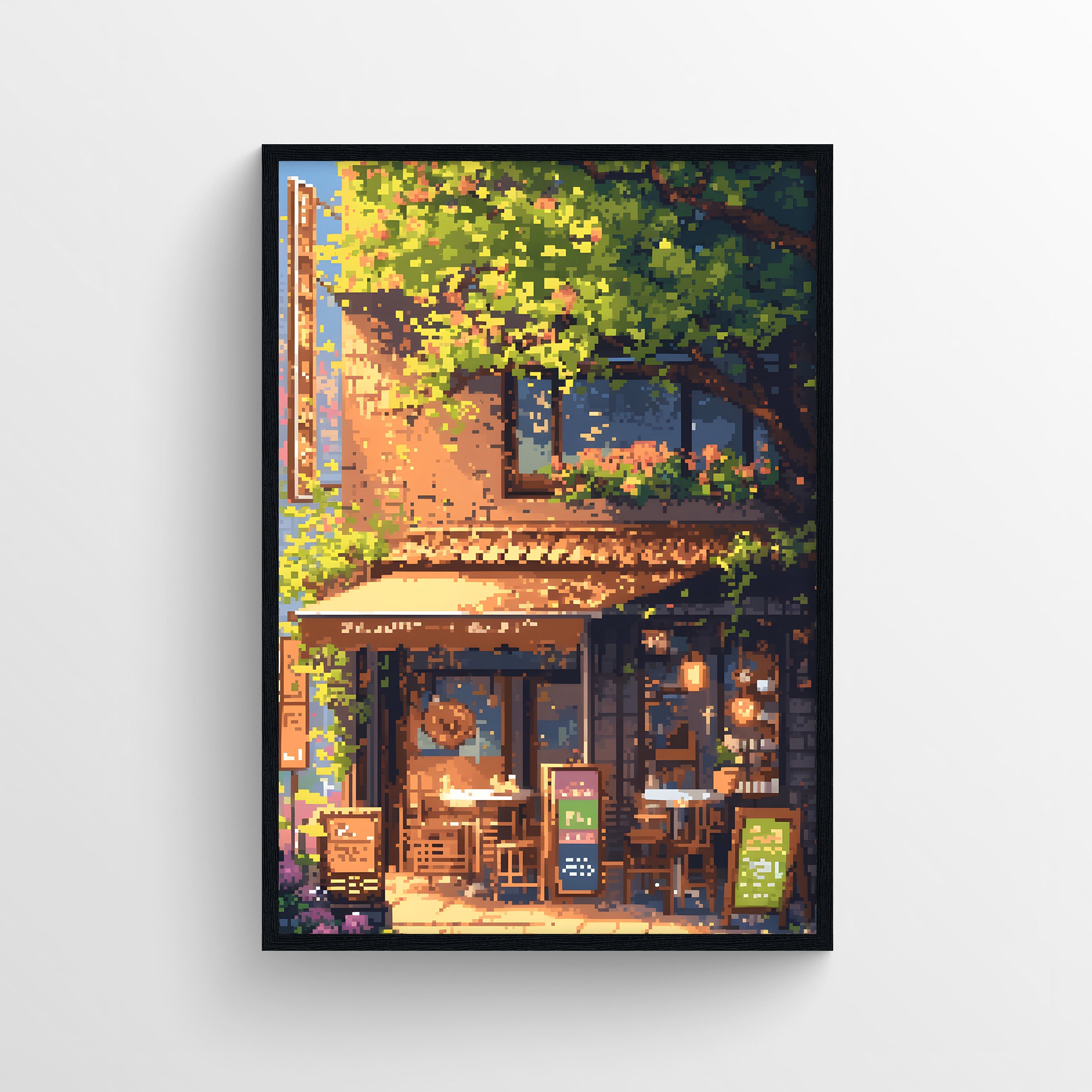 Pixel Art Cosy Corner Cafe House City, Art Digital Instant Download ...