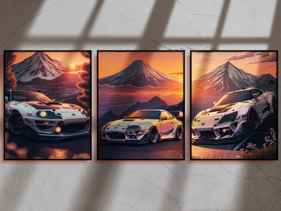 Toyota Supra MK4 3 Pack Wall Art, Digital Car Art Instant Download ...