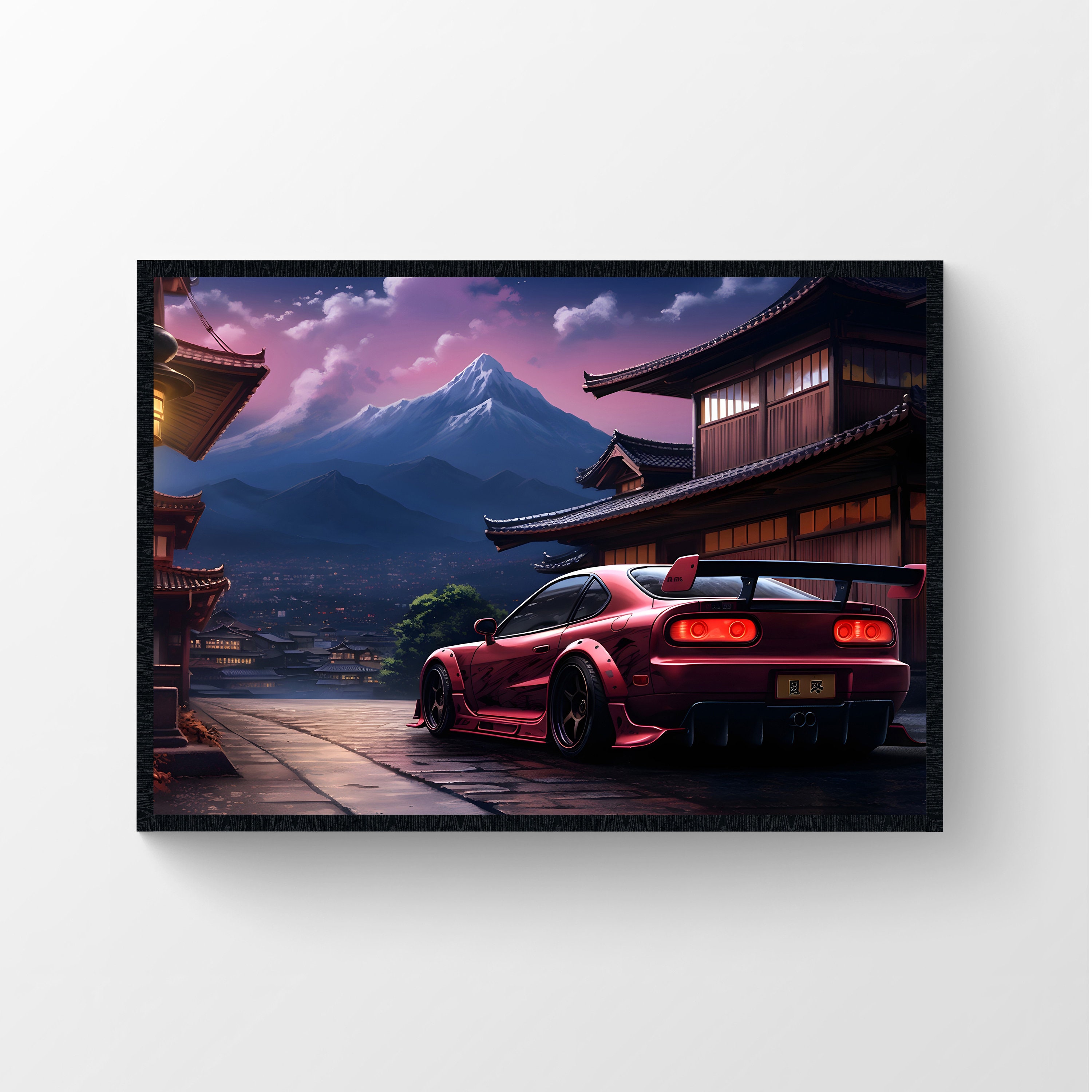 Mazda RX7 Traditional Japanese Town, Digital Car Art Instant Download ...