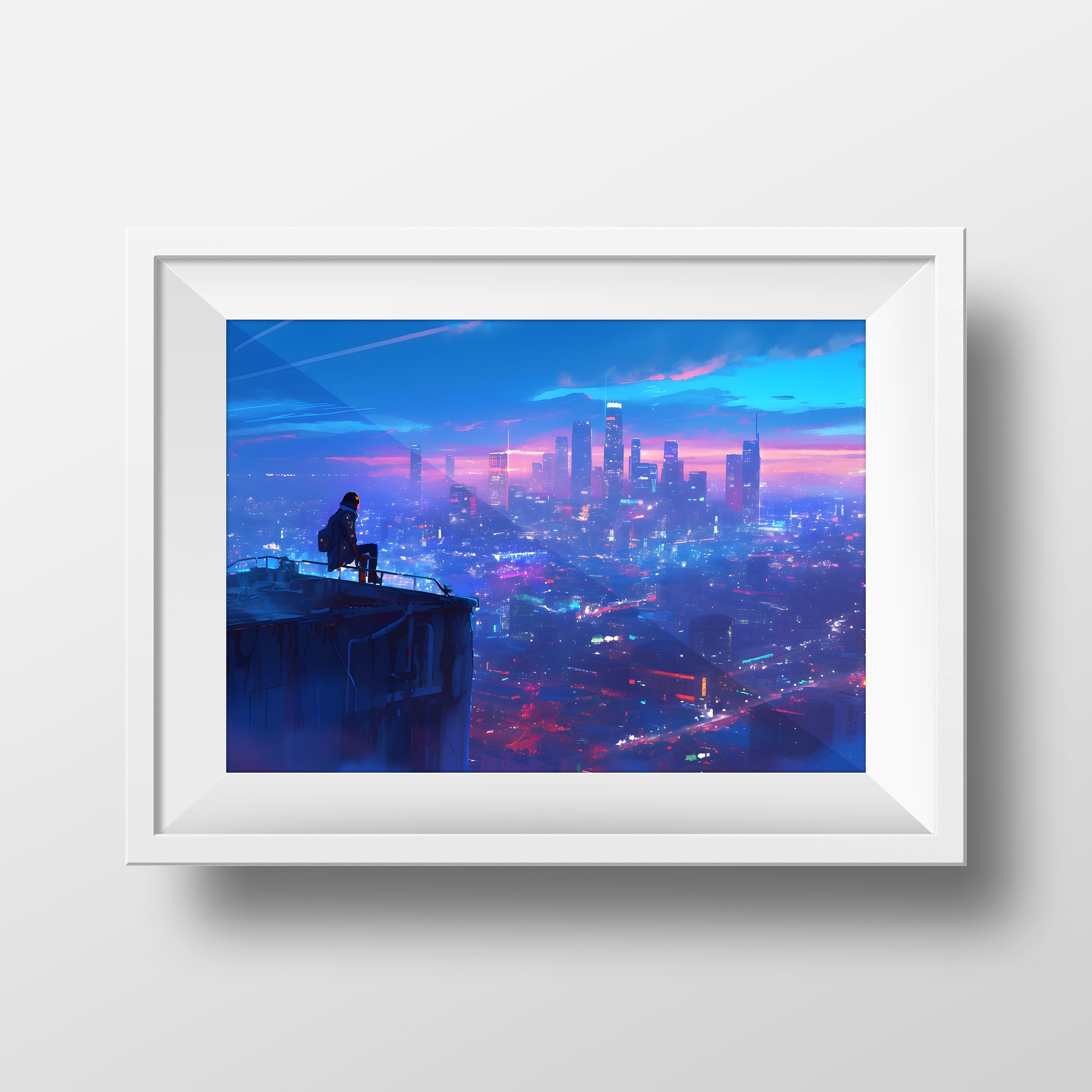 Night City Cyberpunk Skyline Glow, Digital Car Art Instant Download ...