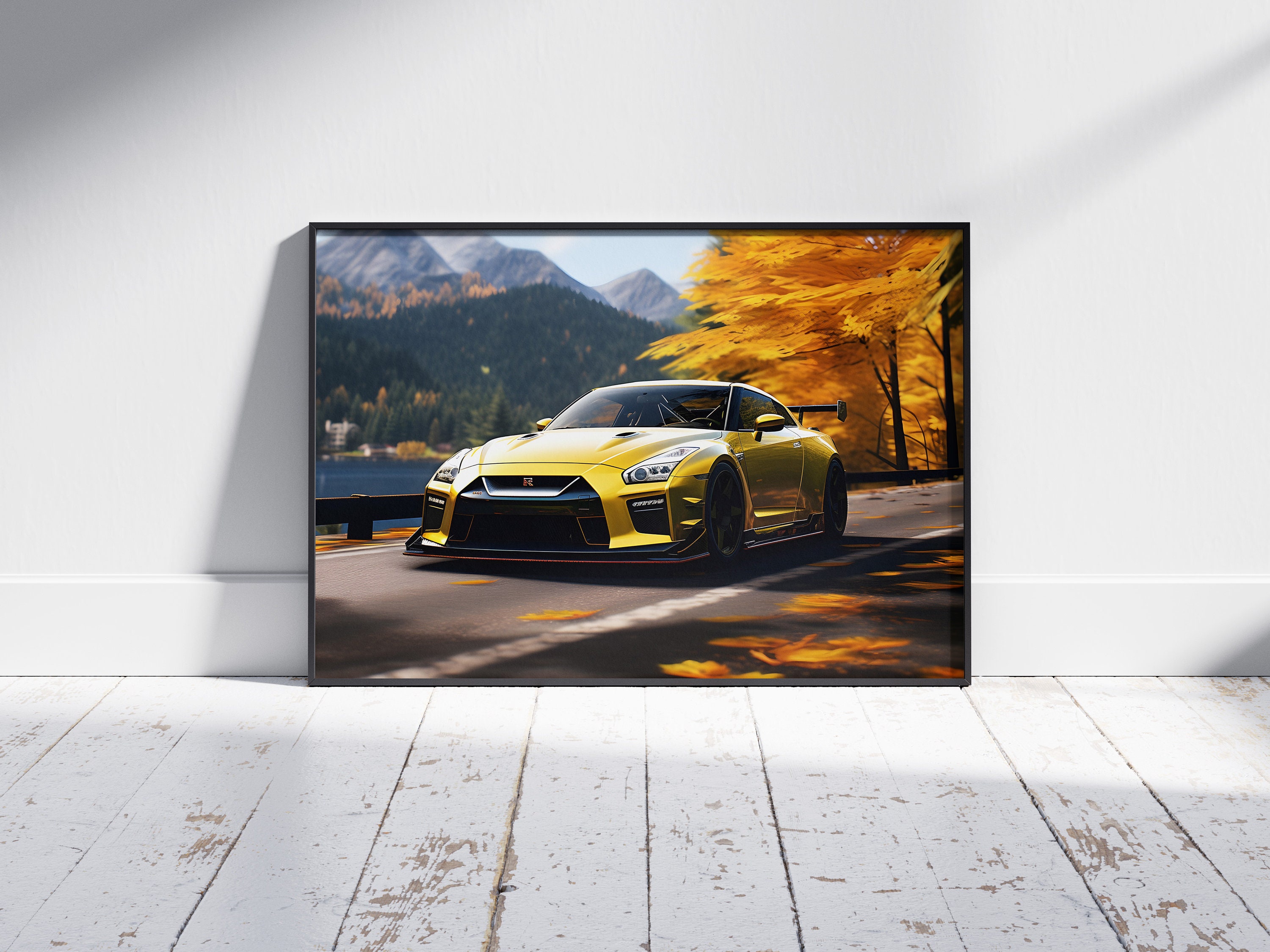 Nissan GTR R35 Nismo Yellow Digital Car Art Instant Download - Etsy