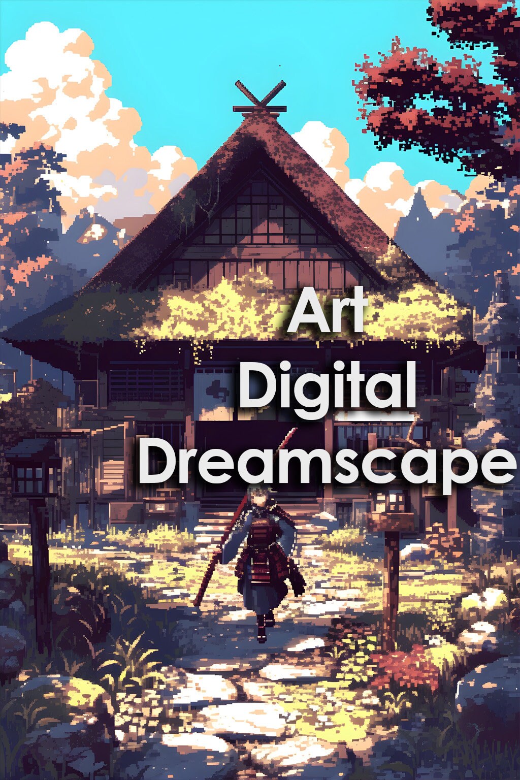Pixel Art Tadeonal Samurai Village House, Art Digital Instant Download ...