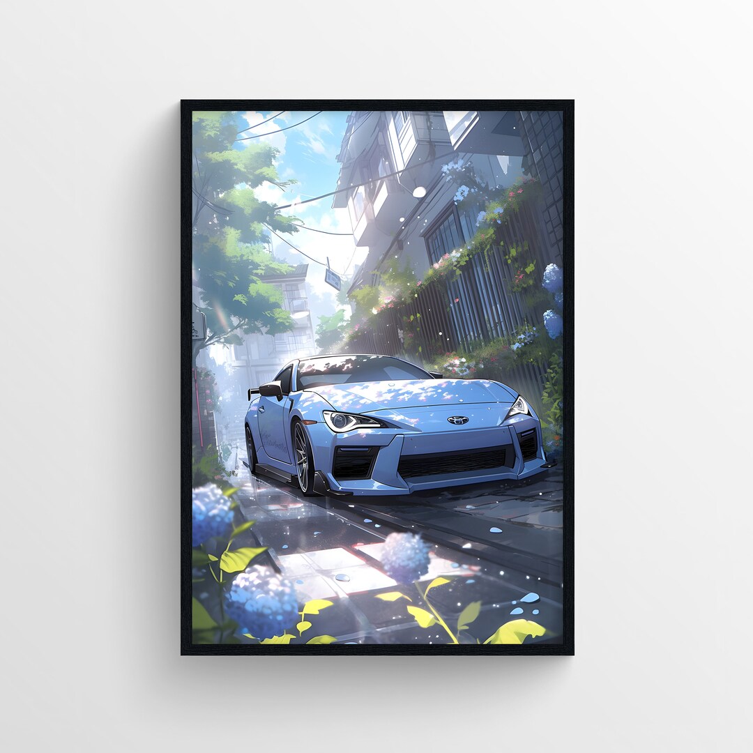 Artistic Subaru BRZ Japan Alley Sunshine, Digital Car Art Instant ...