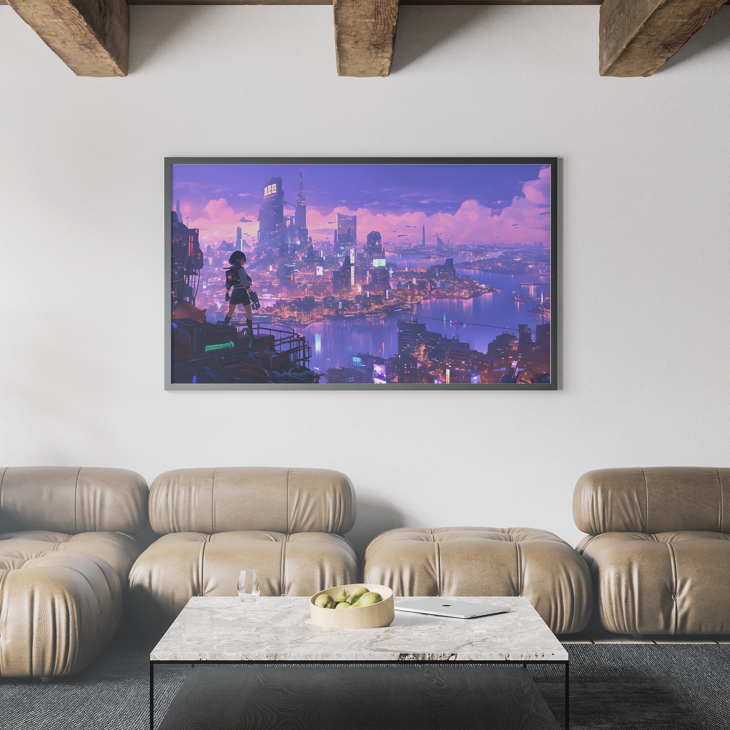 Night City Cyberpunk Sunset Glow, Digital Car Art Instant Download ...