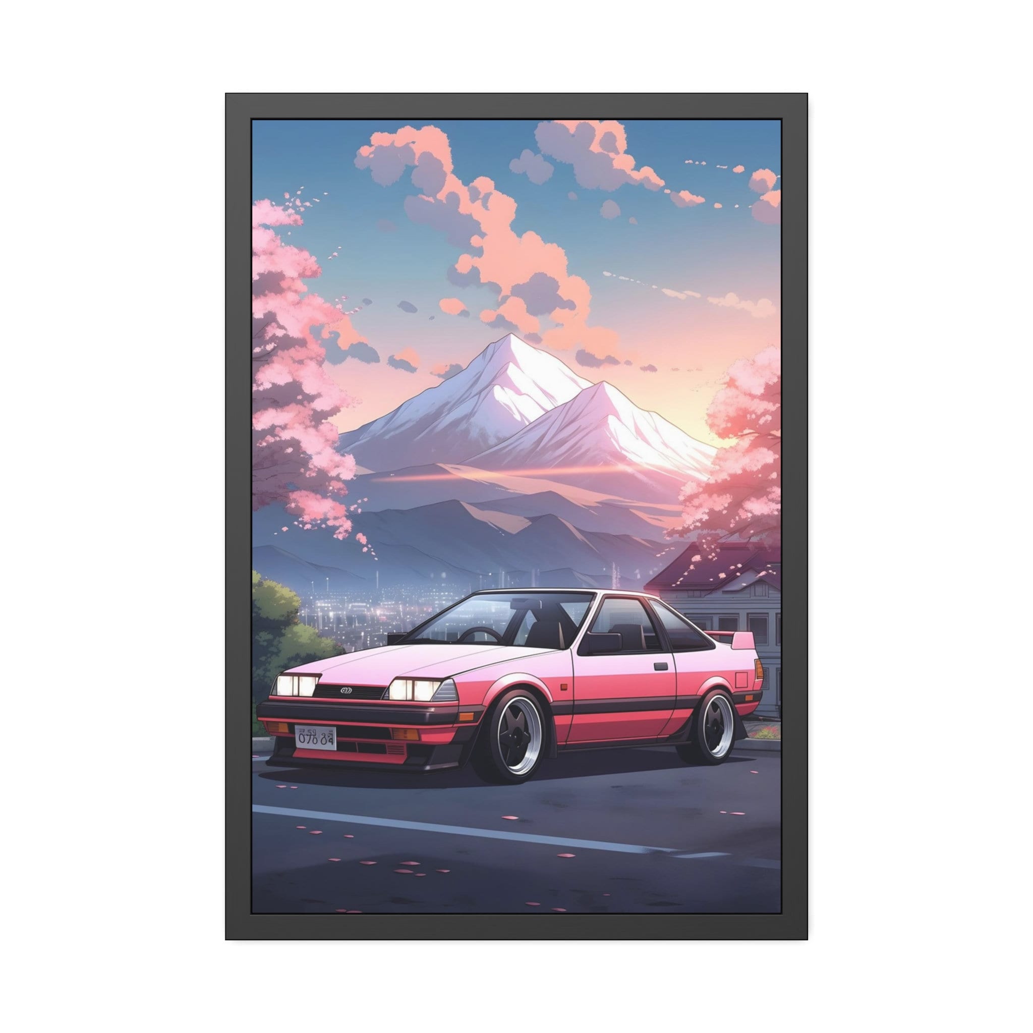 Toyota AE86 Trueno Sunset Pink Car Art Print Framed / - Etsy