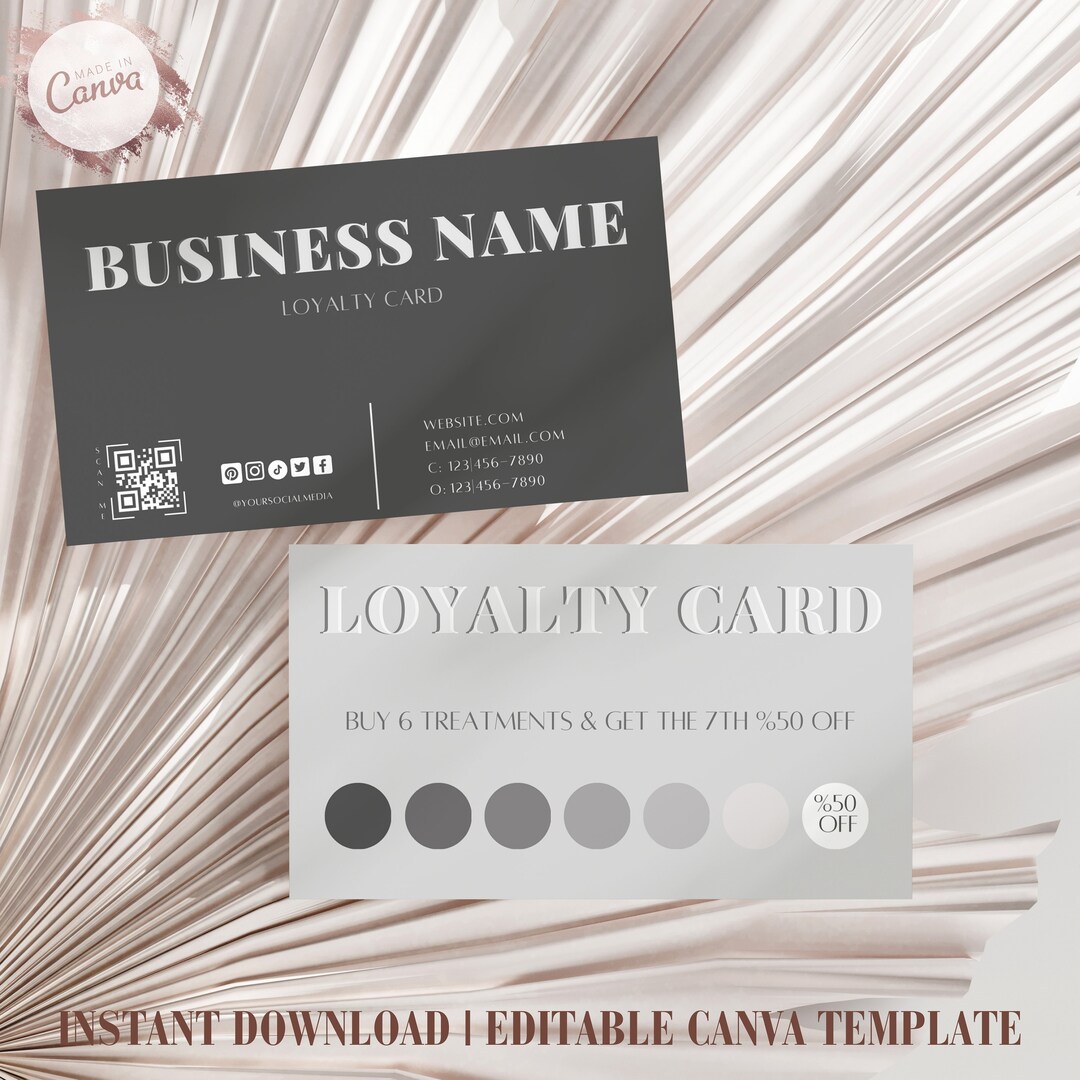 Editable Printable Loyalty Card Template Bundle, DIY Loyalty Card ...