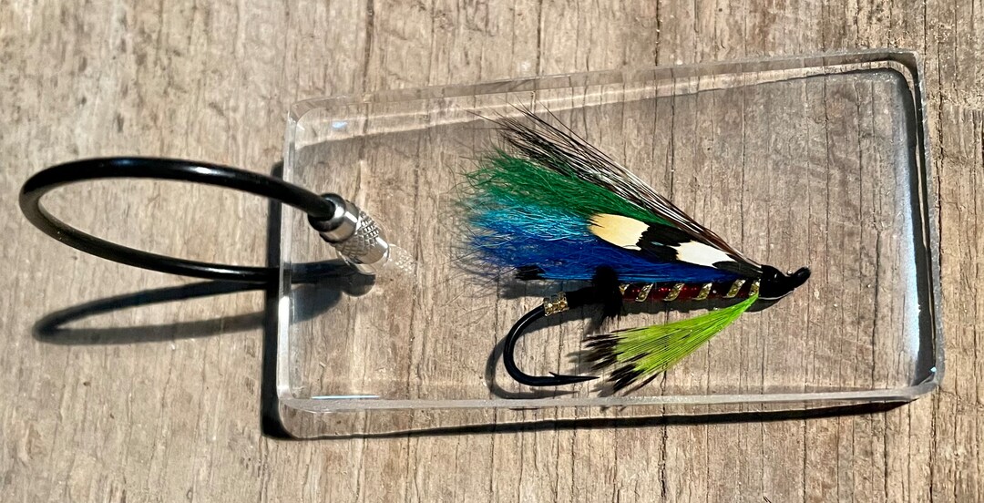 Salmon Fly Keychain Hand Tied Unique Colorful Fathers - Etsy
