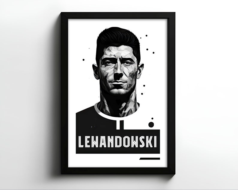 Robert Lewandowski, Football Star Poster, Soccer, Digital Art, Sport ...
